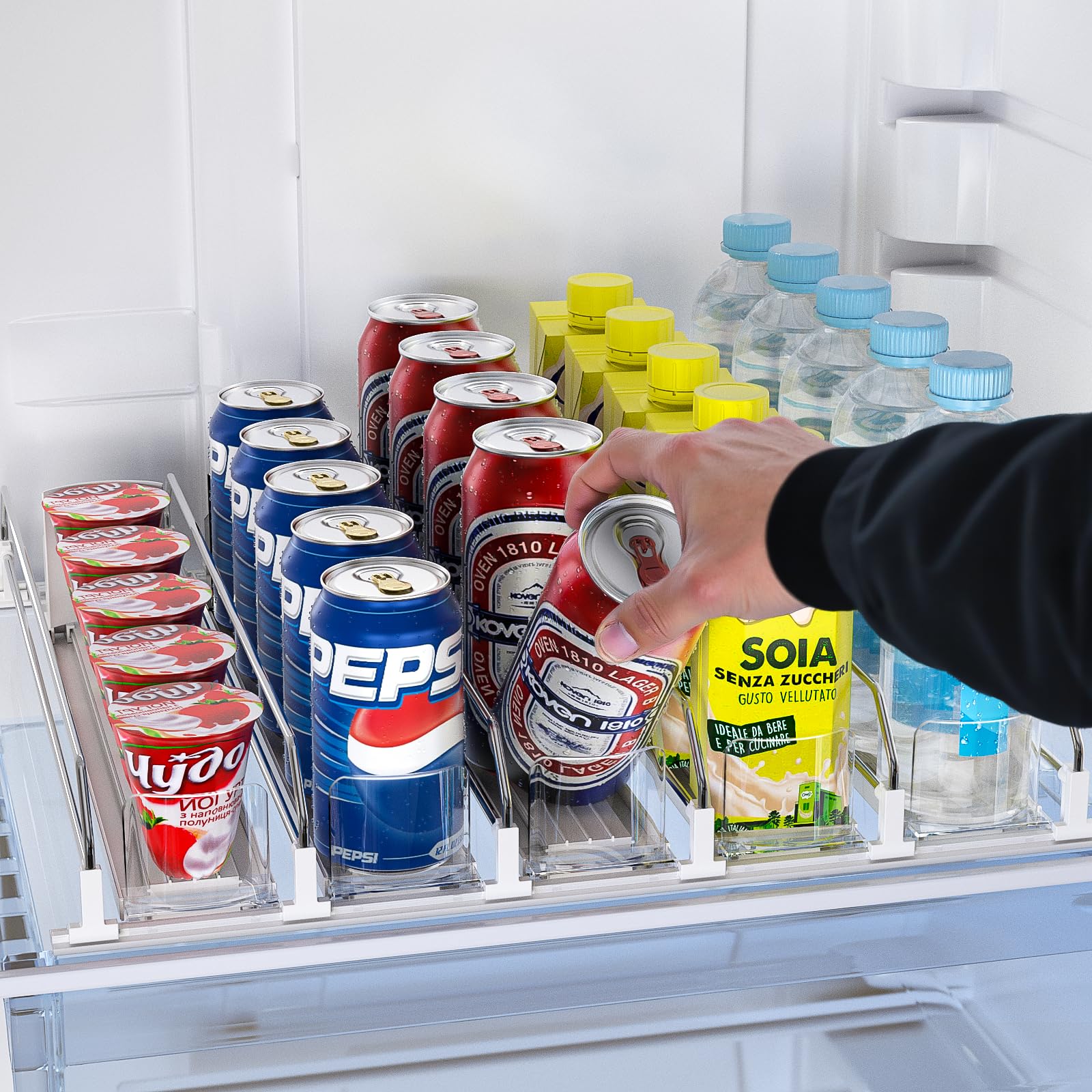 Amazon.com: Soda Can Dispenser for Refrigerator,Self-Pushing Drink ...