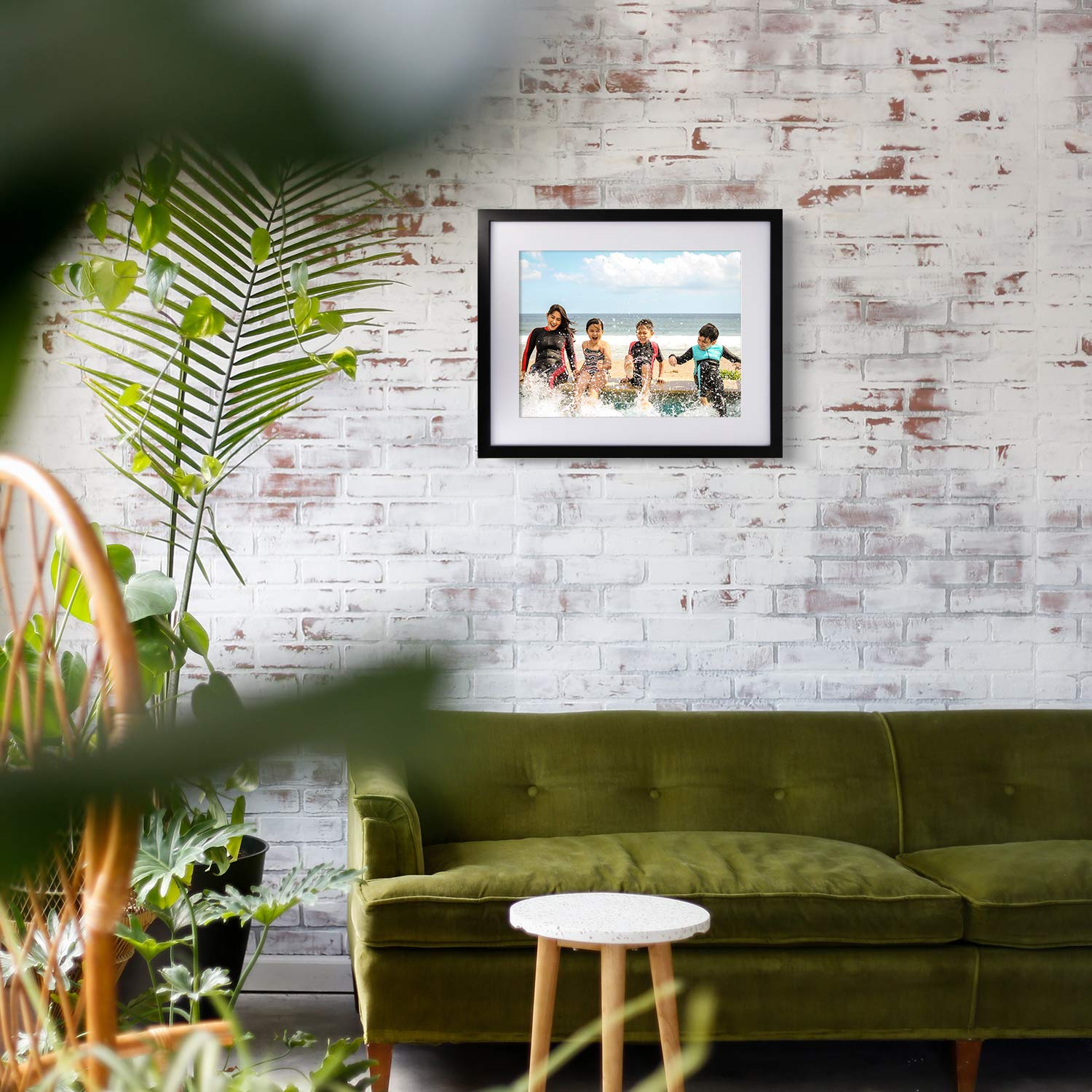 Egofine 16x20 Solid Wood Poster Frame Matted for 11x14 and 12x16 Black ...