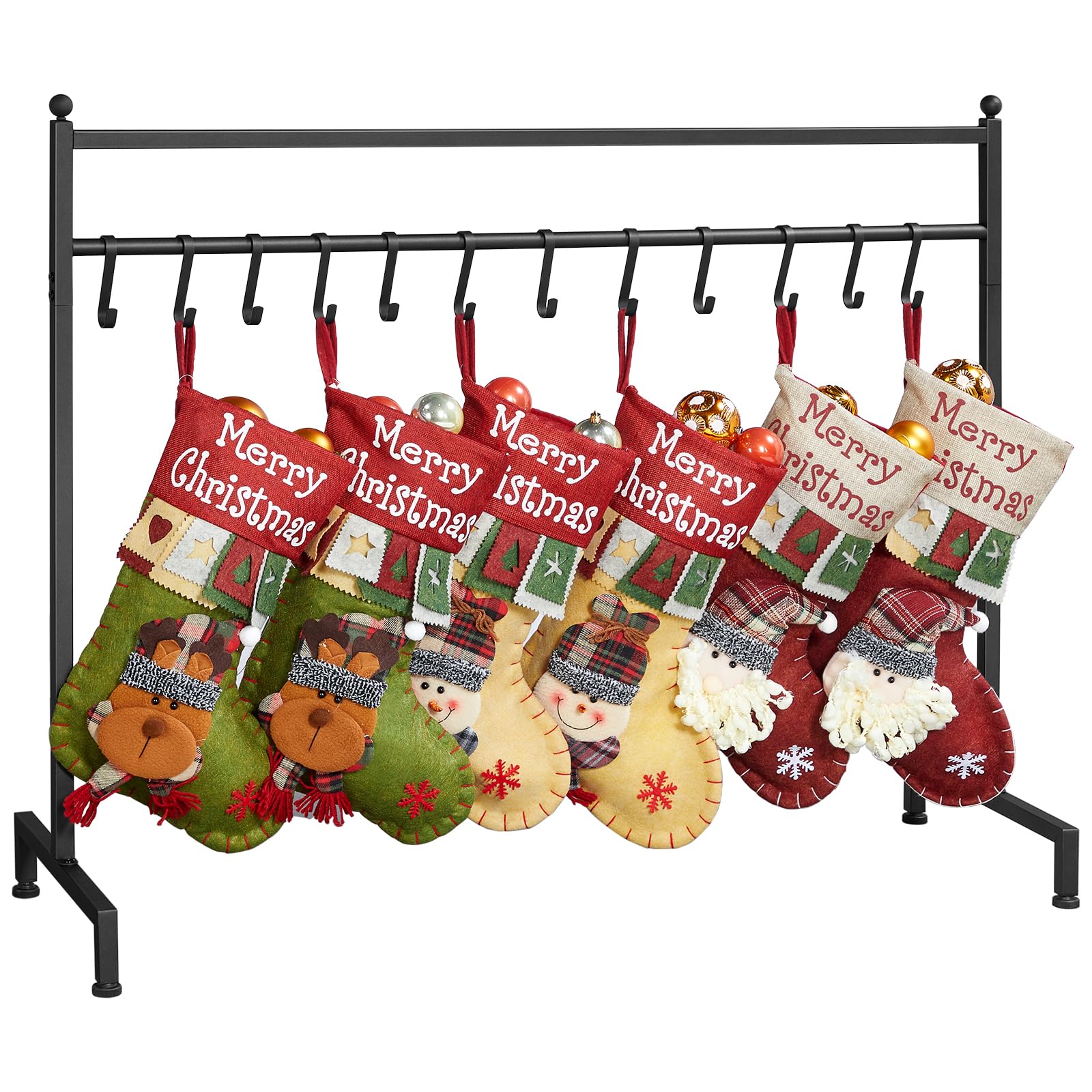 ELYKEN Christmas Stocking Holder, Free Standing Stocking Rack with 12 ...