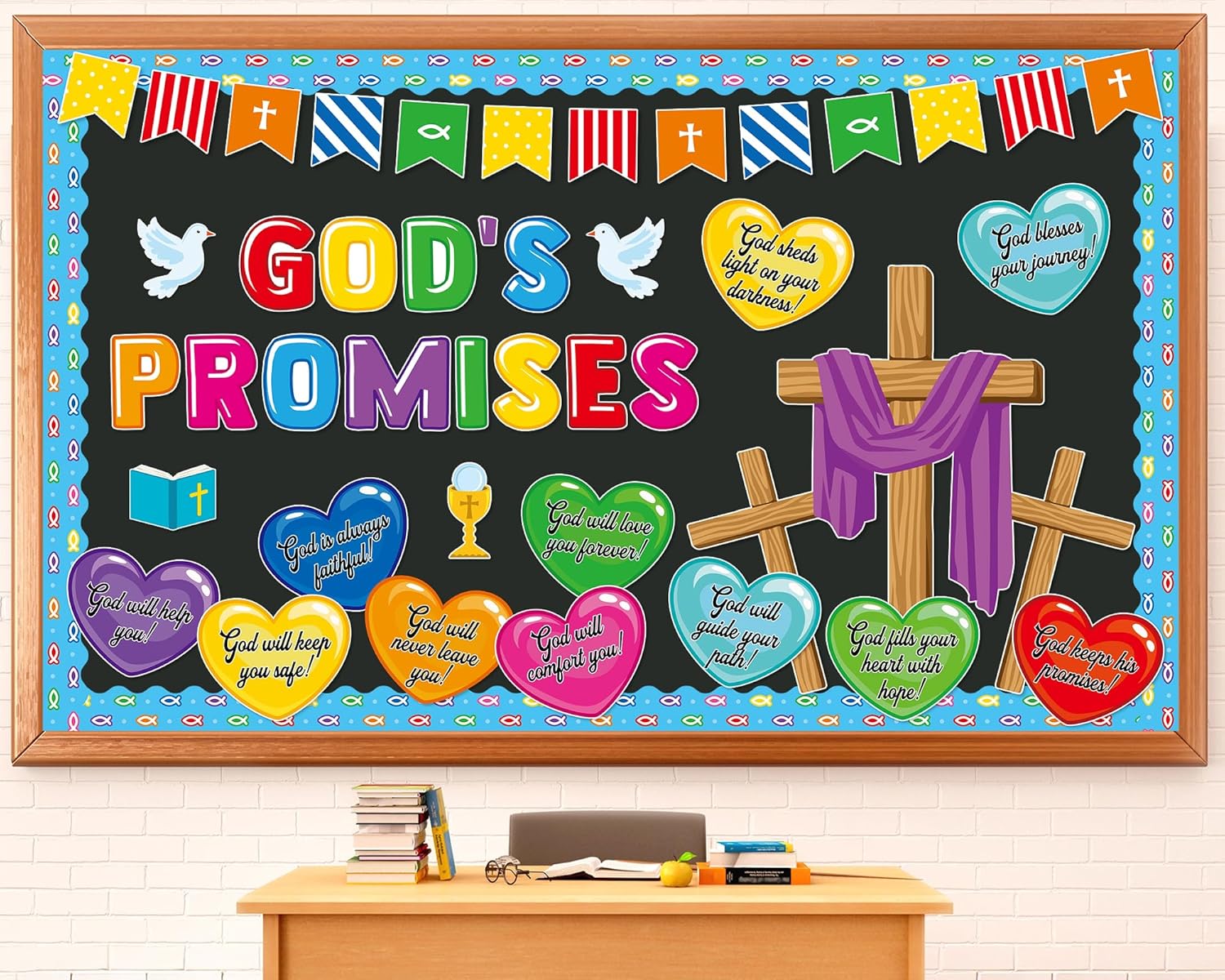 Amazon.com: Christian Bulletin Board Set God’s Promises Classroom ...