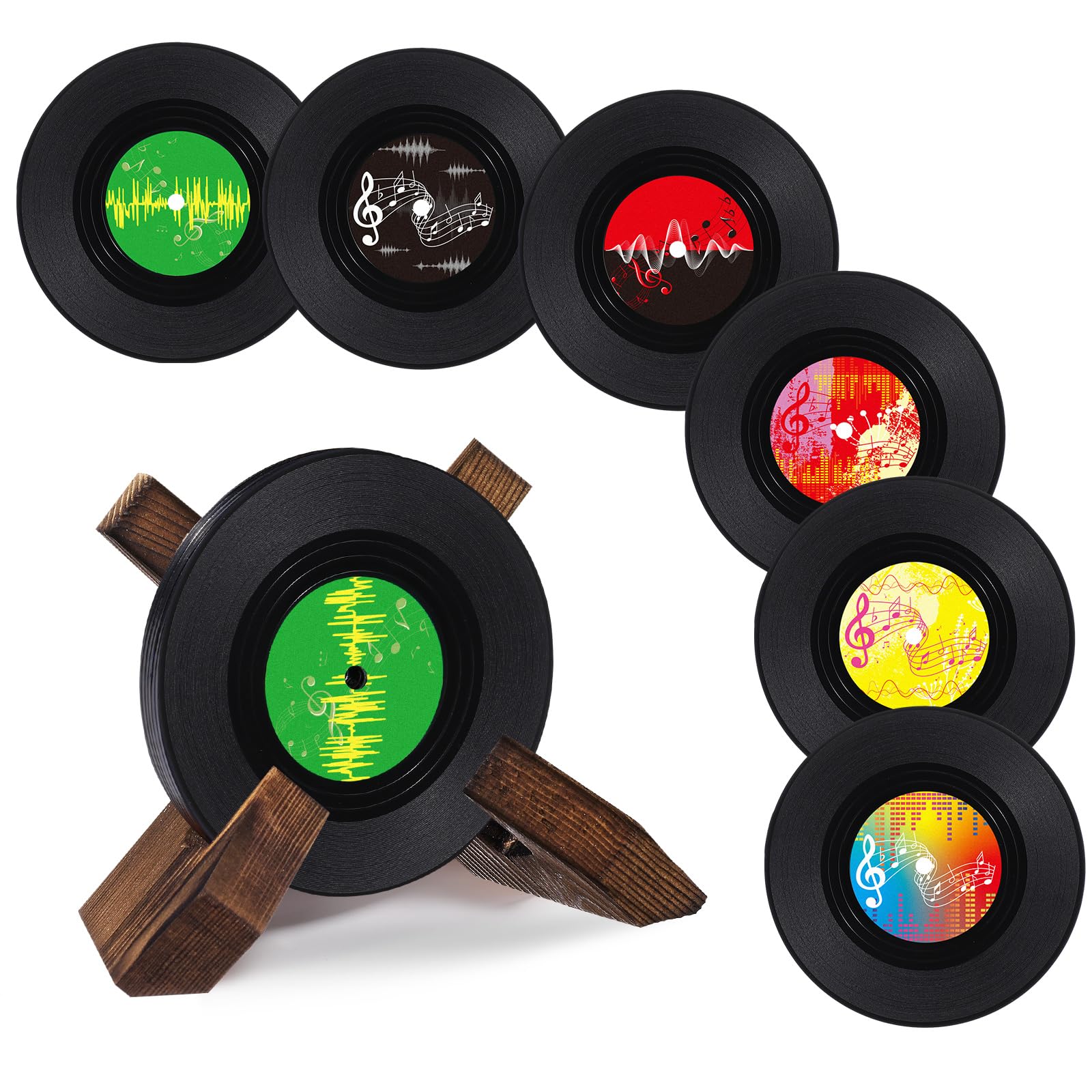 Amazon.com: Boao 6 Pcs Funny Retro Vinyl Record Coasters for Drinks 4 ...