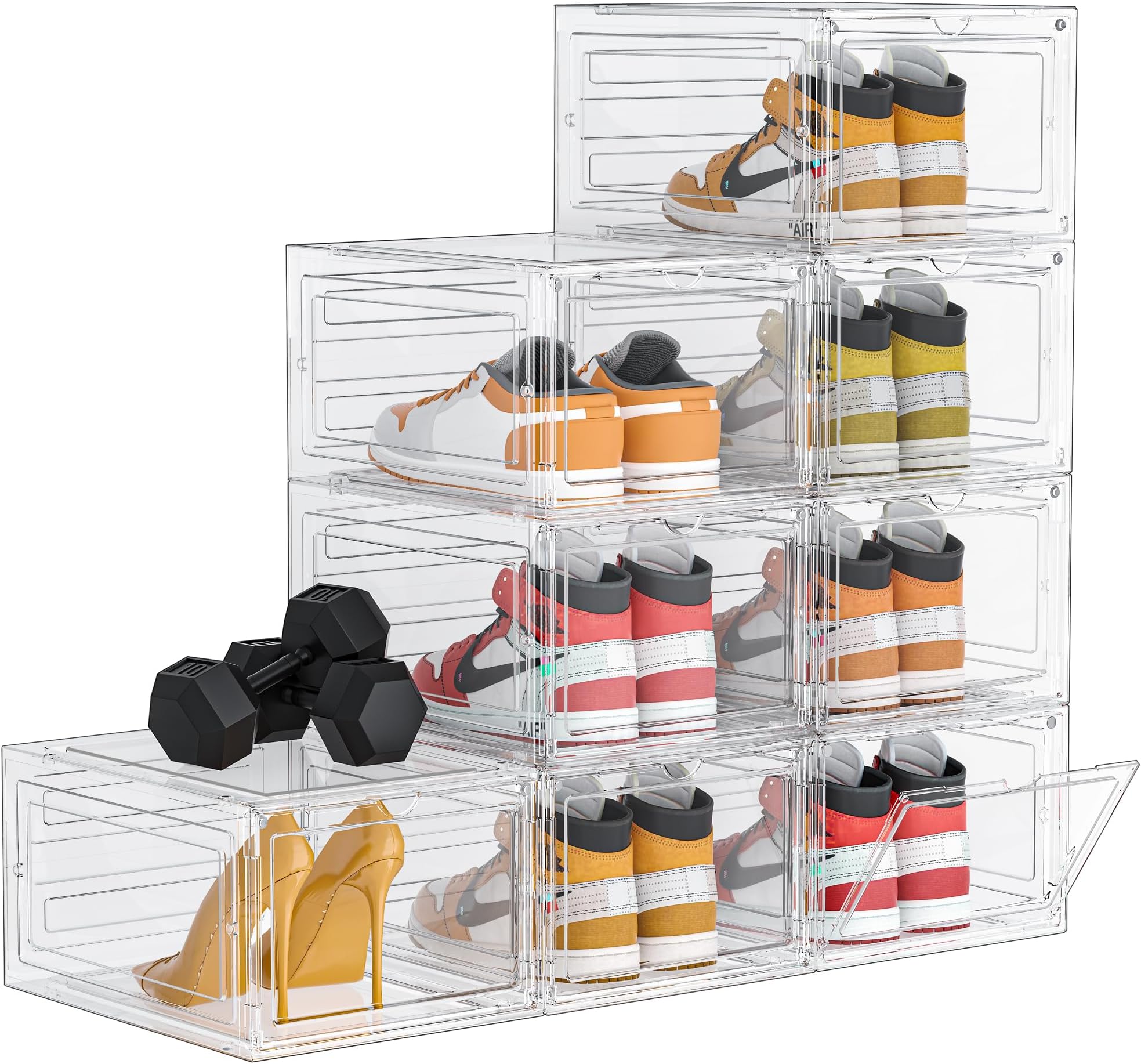 Amazon.com: Jandson 12 Pack Acrylic Shoe Storage Box, Stackable Drop ...