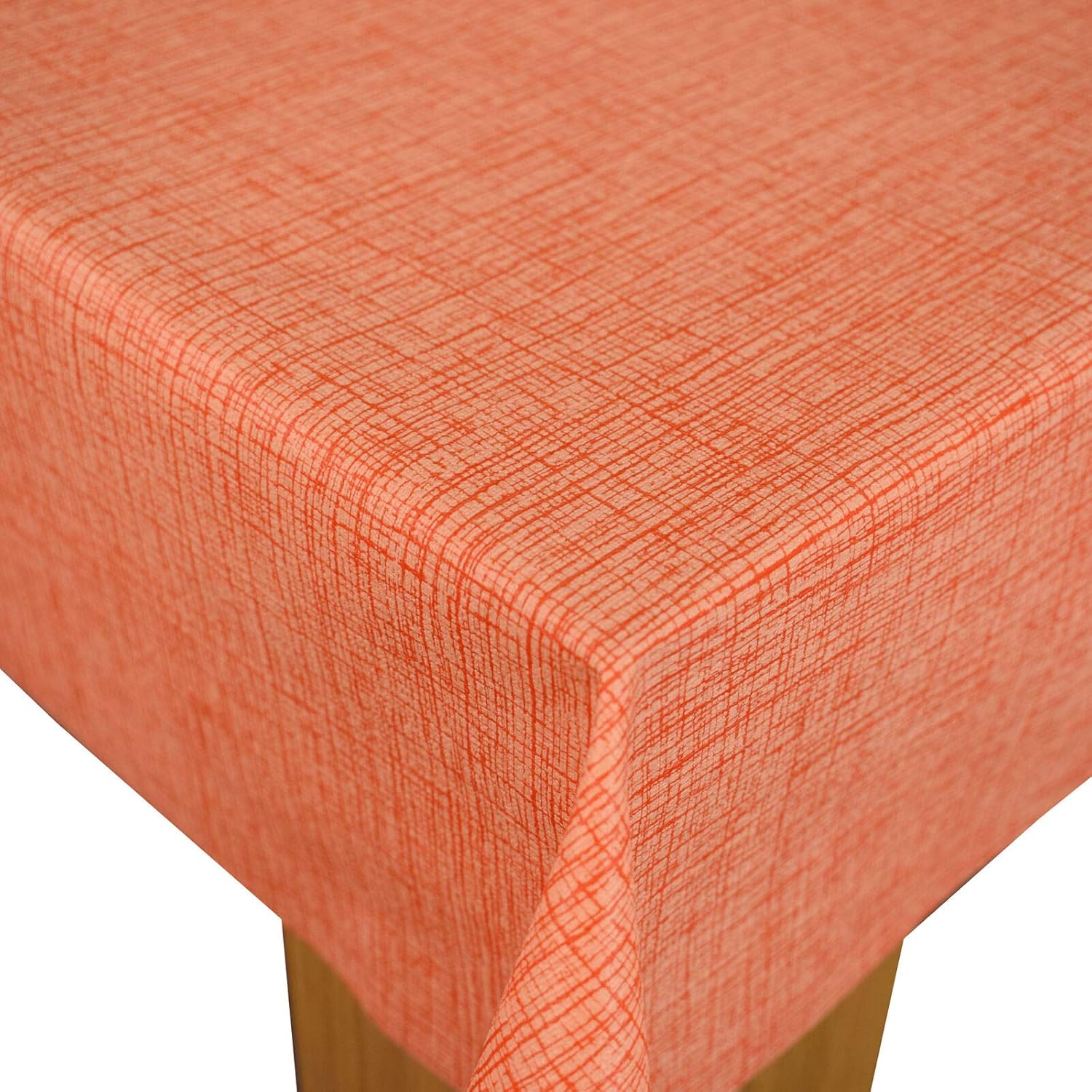 Karina Home Orange Linen Look Wipe Clean Tablecloth Vinyl PVC Table ...