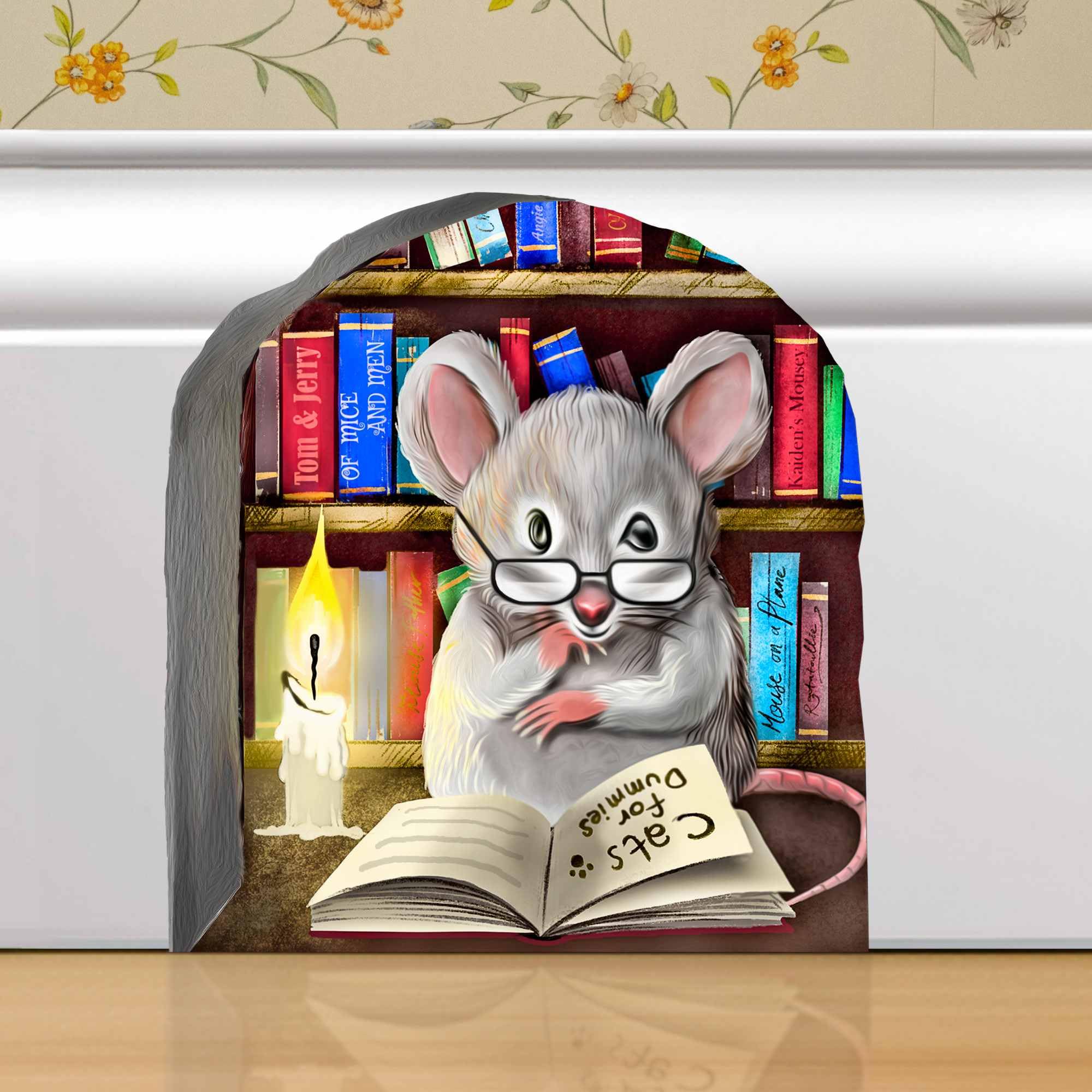 Amazon.com: Mouse Reading Book, Wall Decor Sticker Decal, Kids Room ...