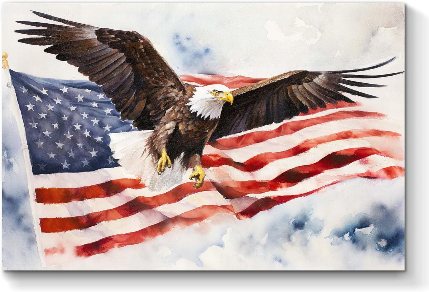 Amazon.com: TAR TAR STUDIO American Flag Canvas Wall Decor: Flying Bald ...
