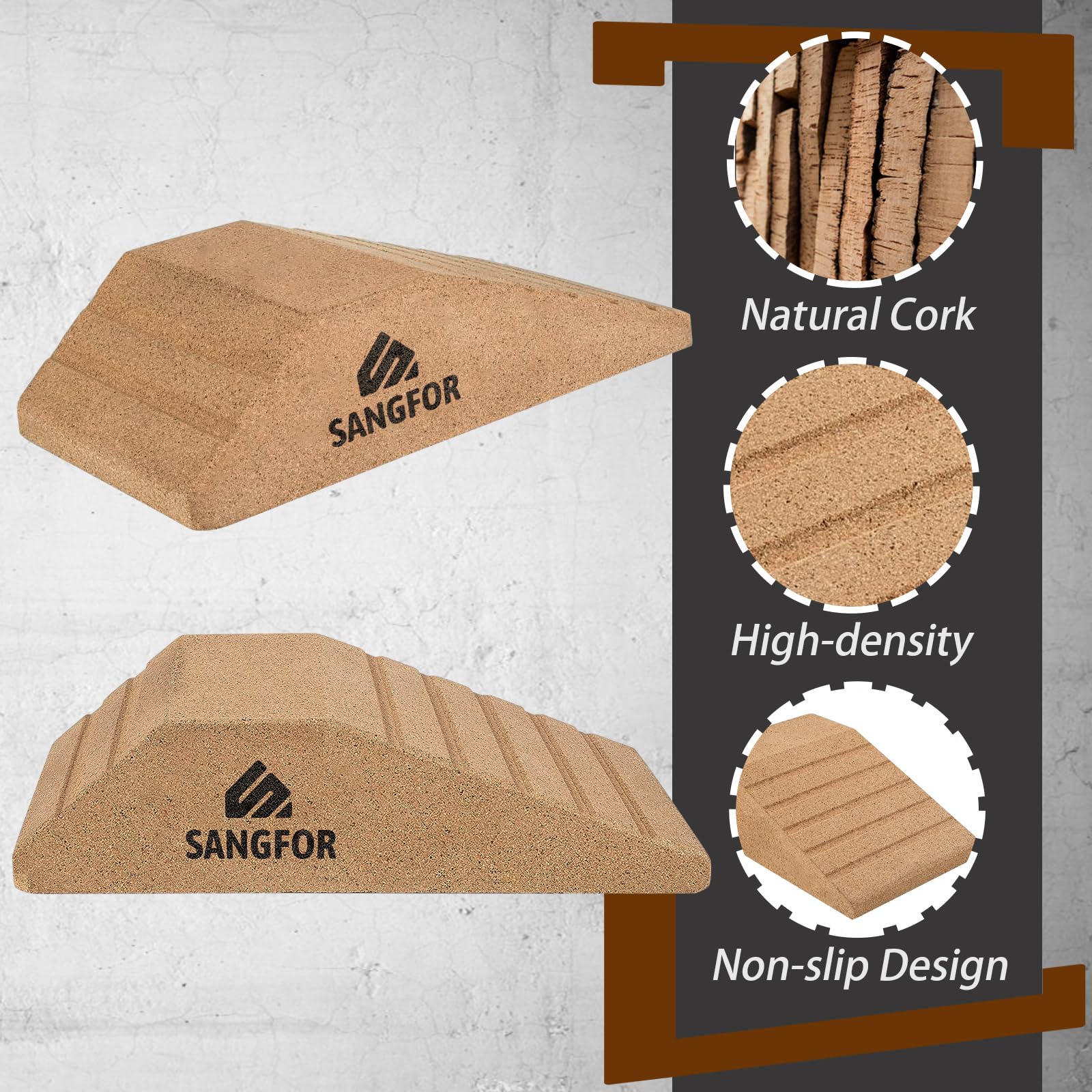 Snapklik.com : Squat Wedge, High Density Cork Squat Wedge Block