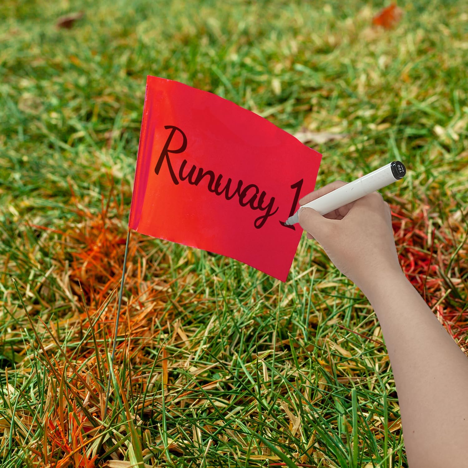 Snapklik.com : Zozen 100Pack Red Marking Flags, Writable Marker Flags ...