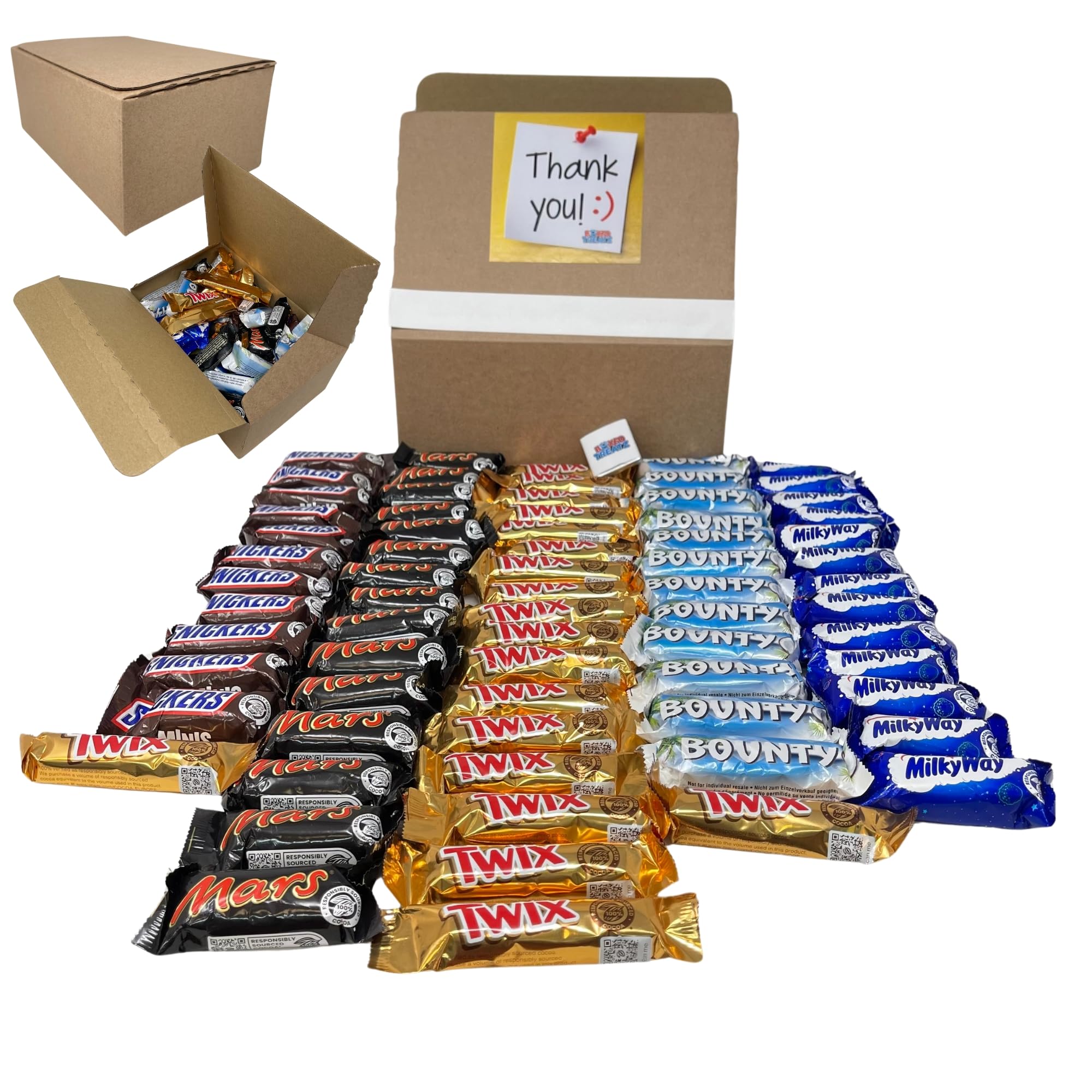Thank You Chocolate Gift Box Super Fun Size Mix 71 Mixed Chocolate Bars ...
