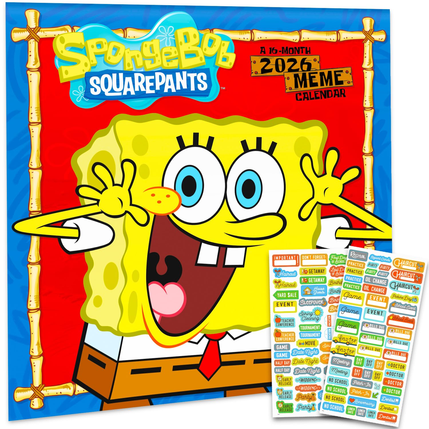 Snapklik.com : SpongeBob Squarepants Calendar 2026 - Deluxe 2026 ...