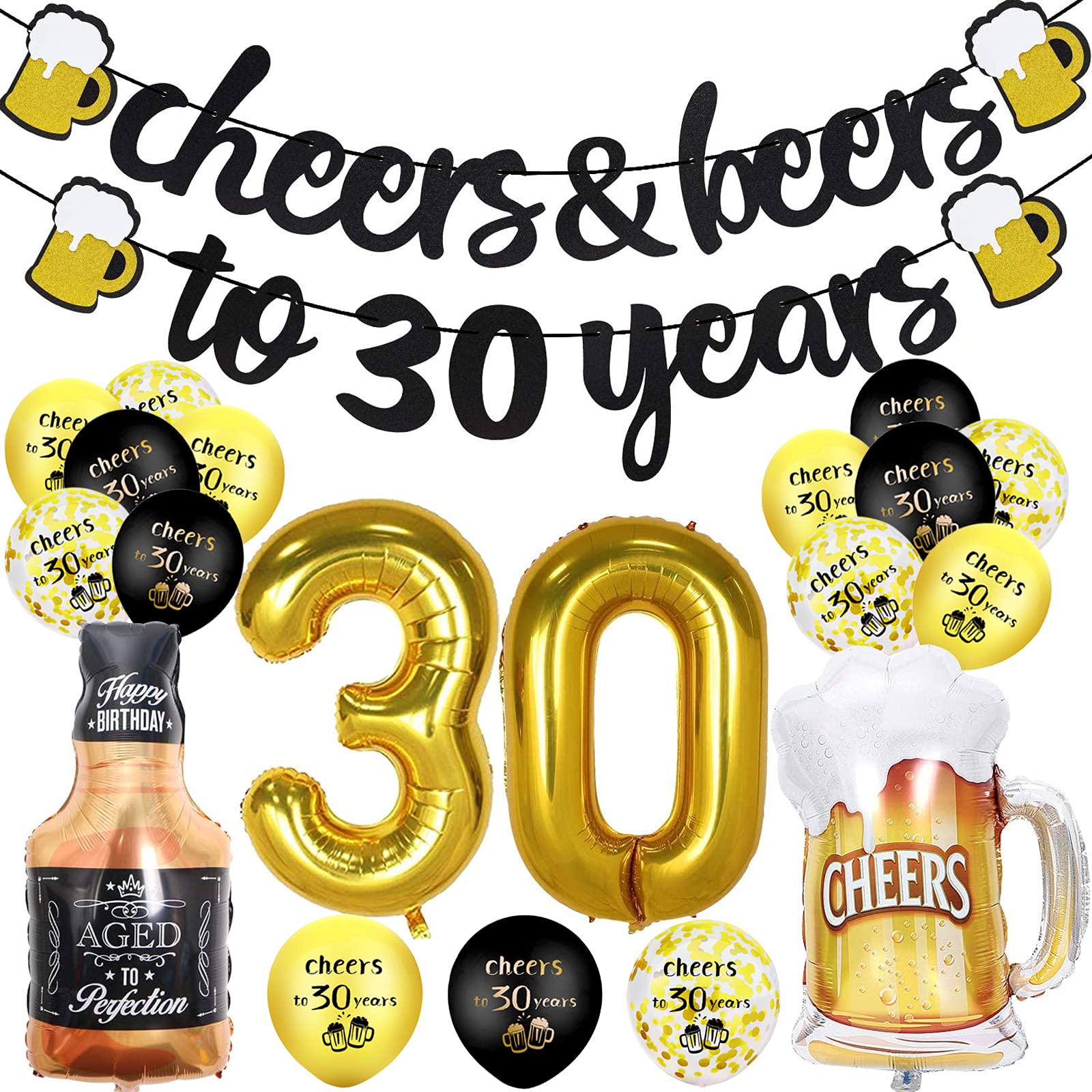 Buy 30th Birthday Decorations, 30th Birthday Decorations for Men Women ...
