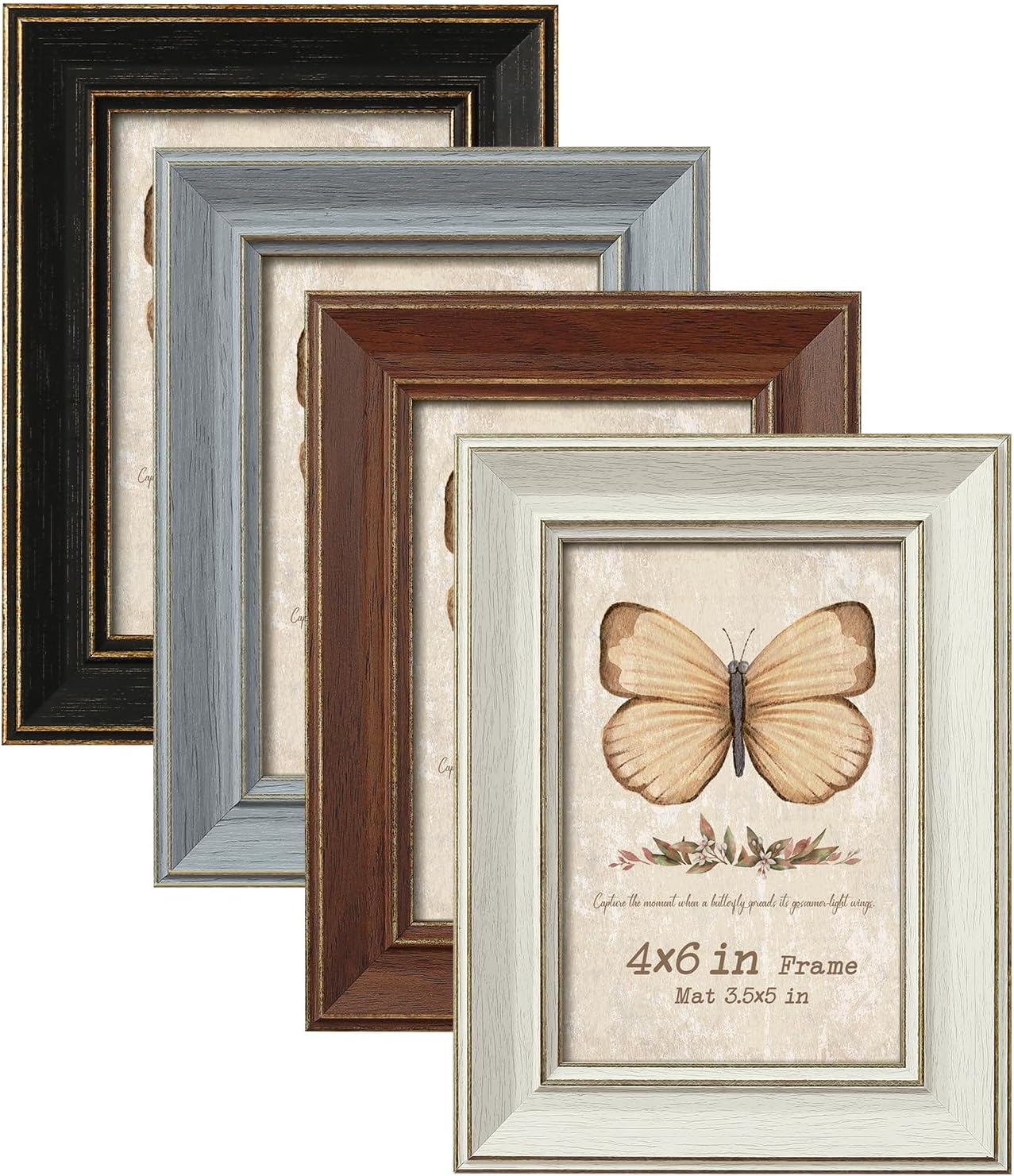 Amazon.com - 4x6 Picture Frames Set of 4, Rustic Farmhouse Photo Frame ...