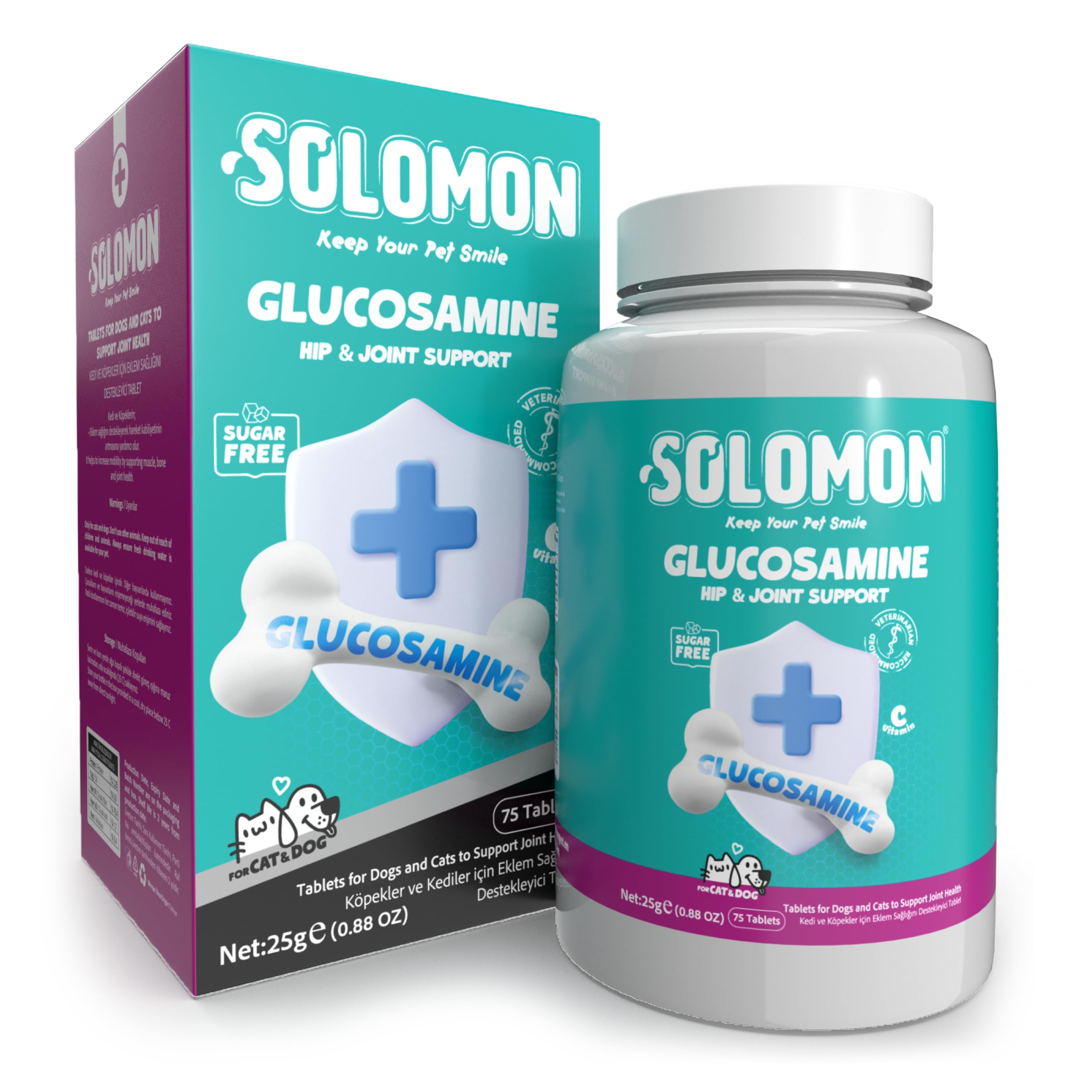 Solomon Glucosamine Tablet (Kedi ve Köpekler için Eklem ve Kas ...