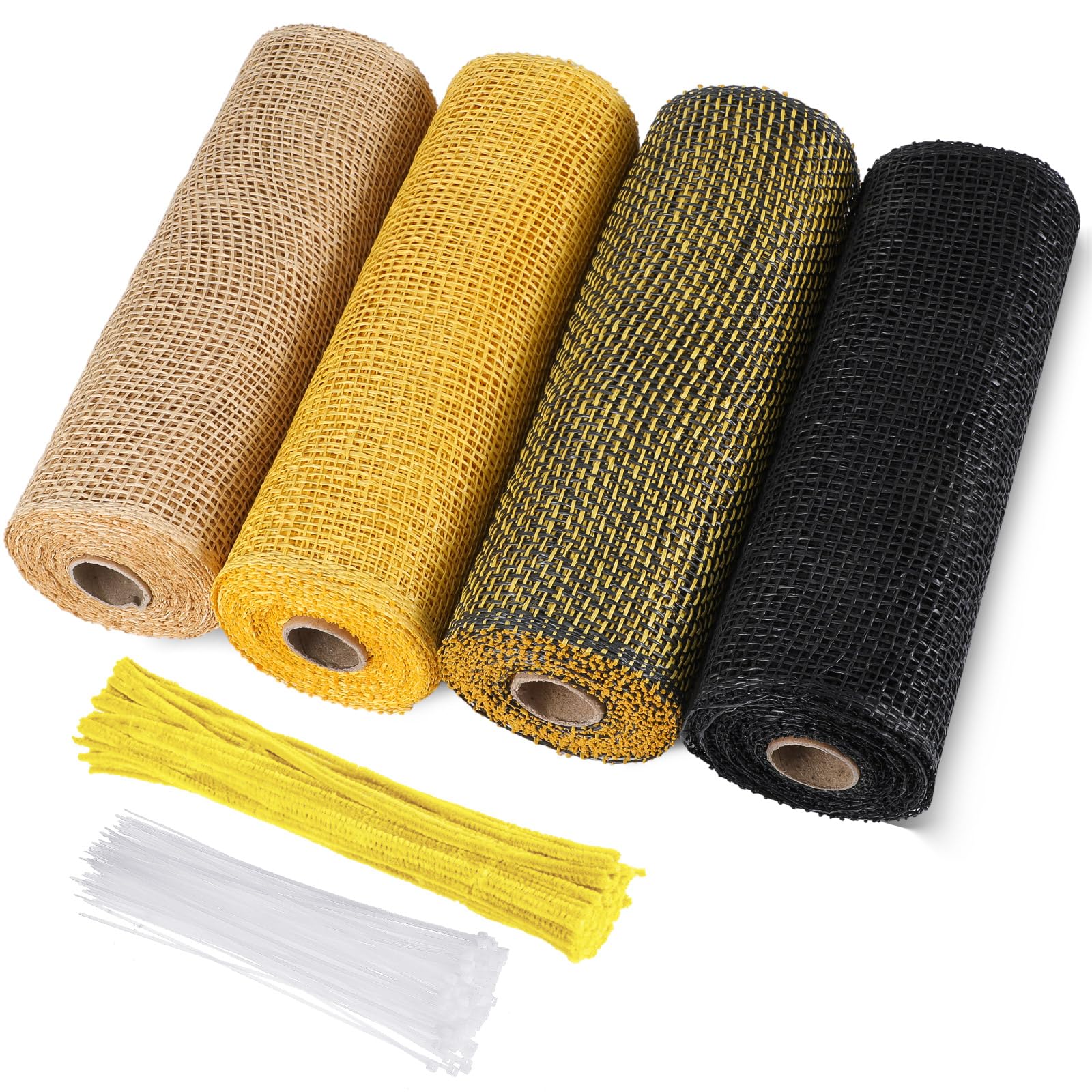 Amazon.com: Funtery 4 Roll 40 Yard Fall Deco Mesh Ribbon with Chenille ...