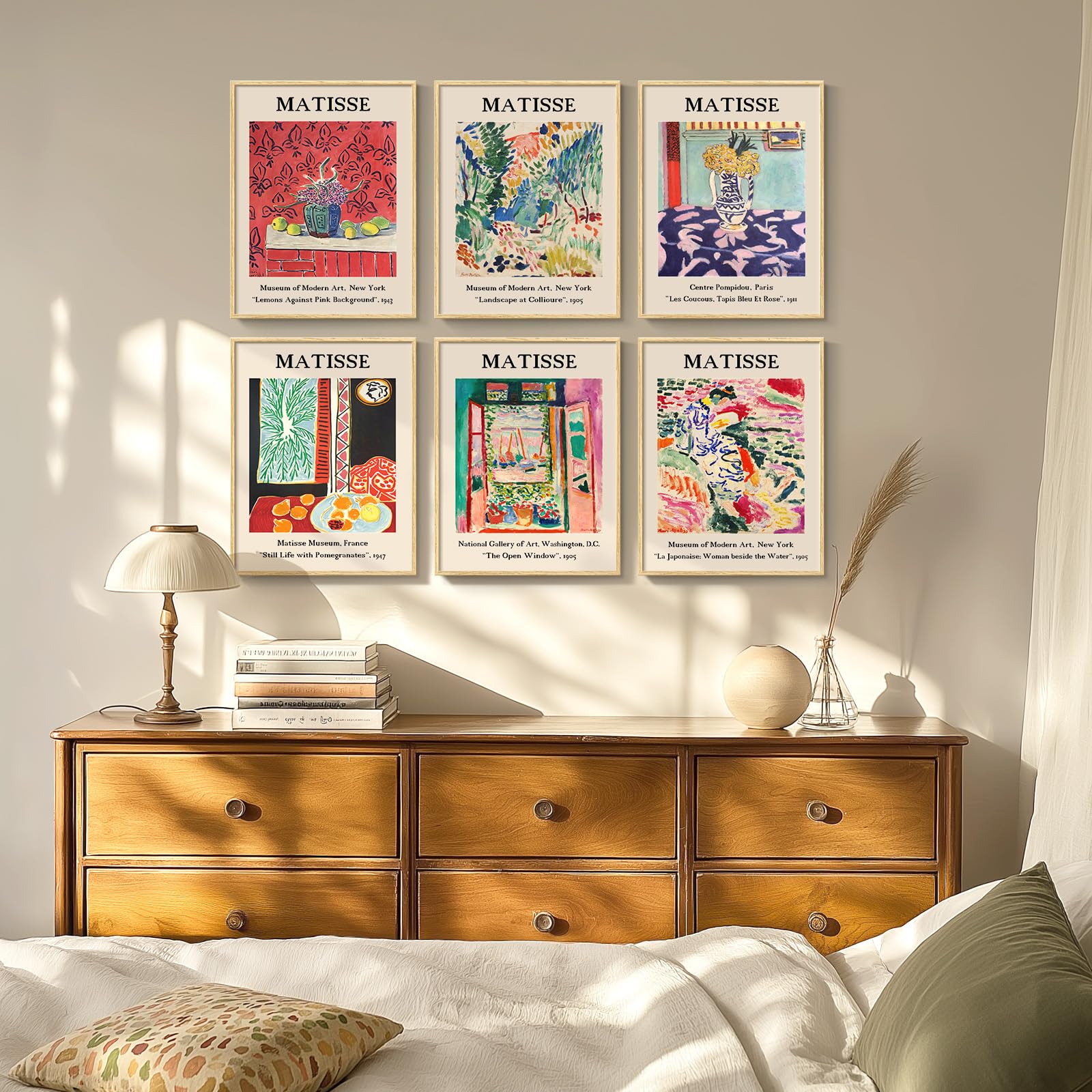 Amazon.com: Framed Matisse Wall Art for Living Room Decor, 6 Piece ...
