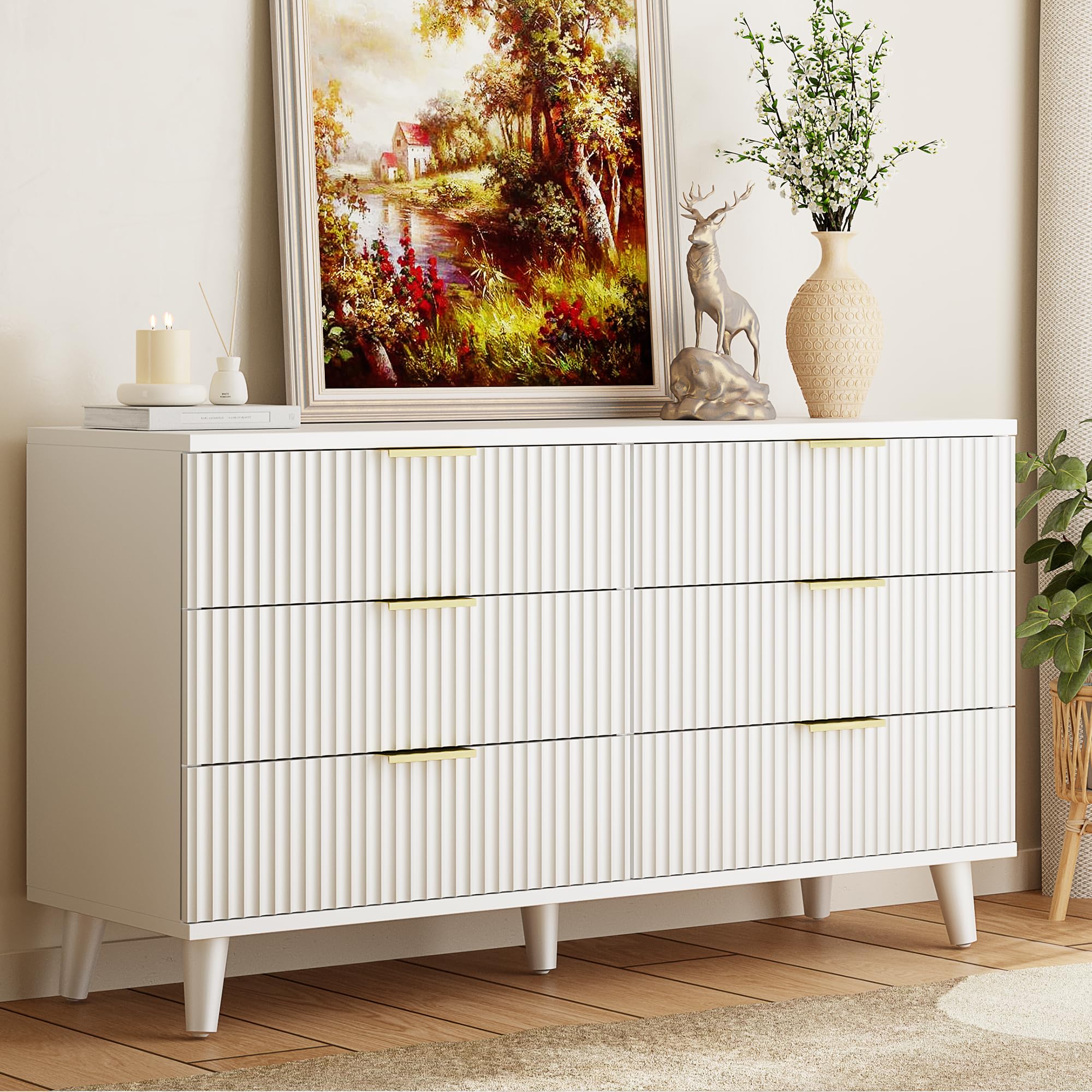Amazon.com: Lulive Dresser for Bedroom Wood White Dressers Chest of ...