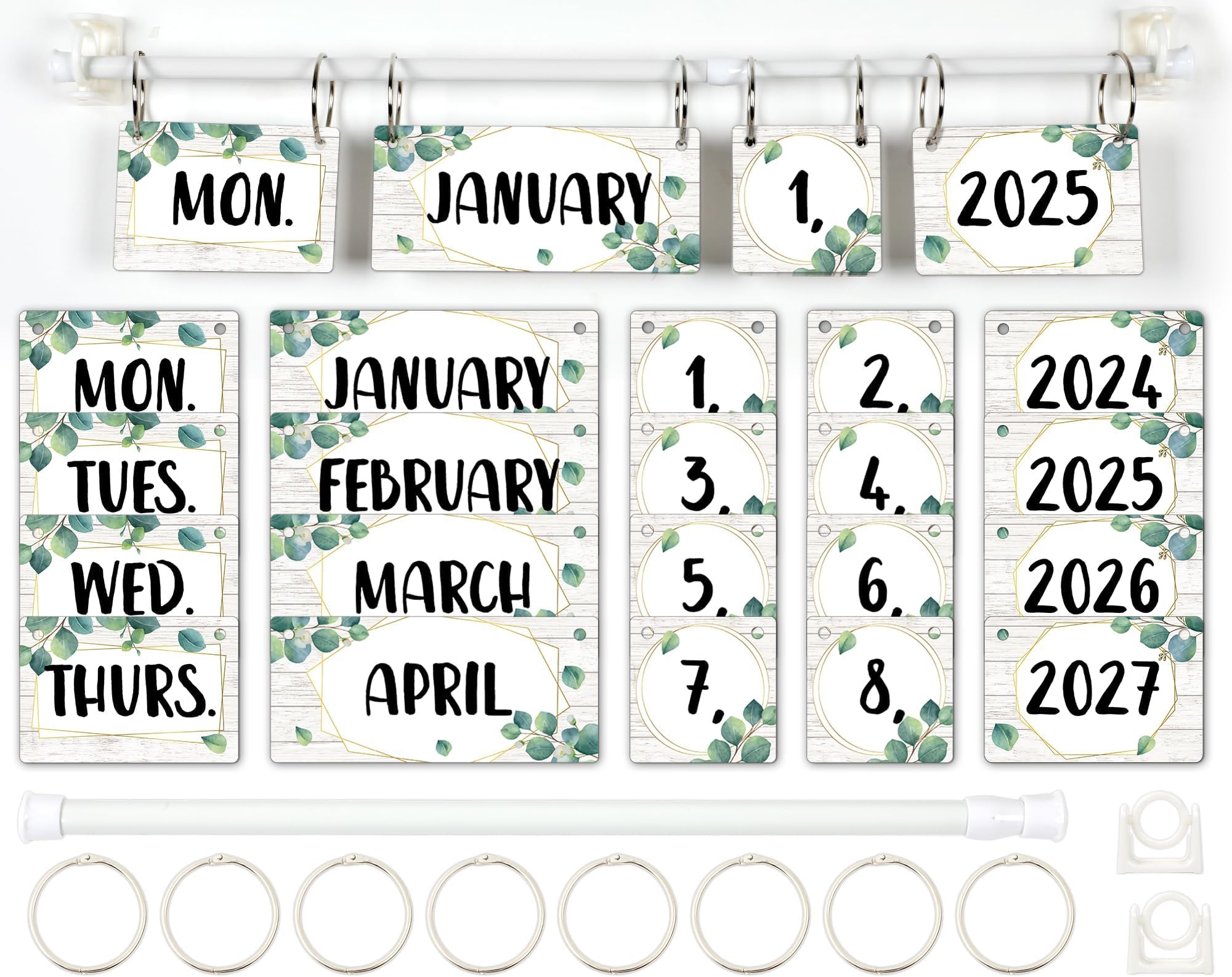 Amazon.com : Naozinebi Eucalyptus Calendar Bulletin Board Set Greenery ...