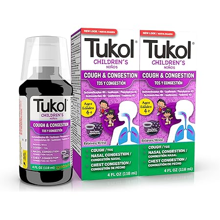 Amazon.com: TUKOL Children's Cough & Cold Medicine, Nasal Decongestant ...