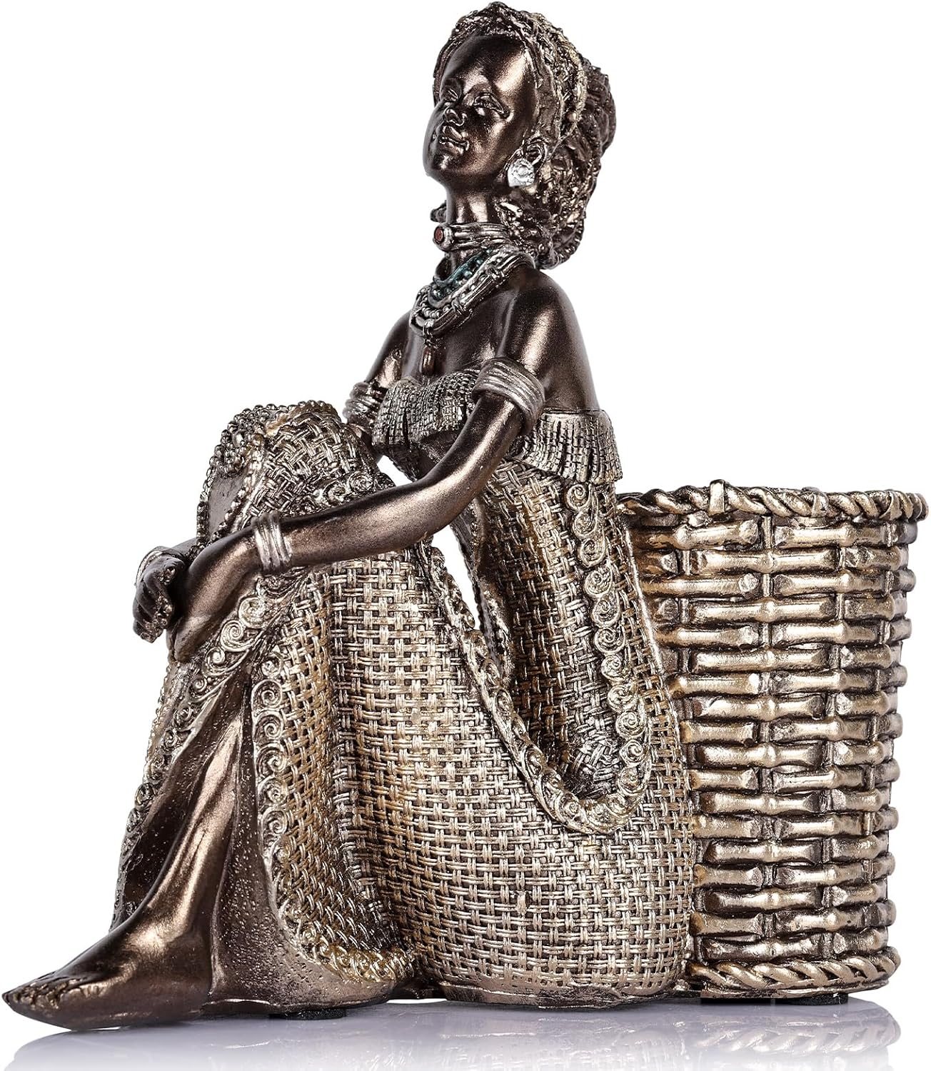 Amazon.com: oliruim African Bronze Lady Sculpture - Vintage African ...