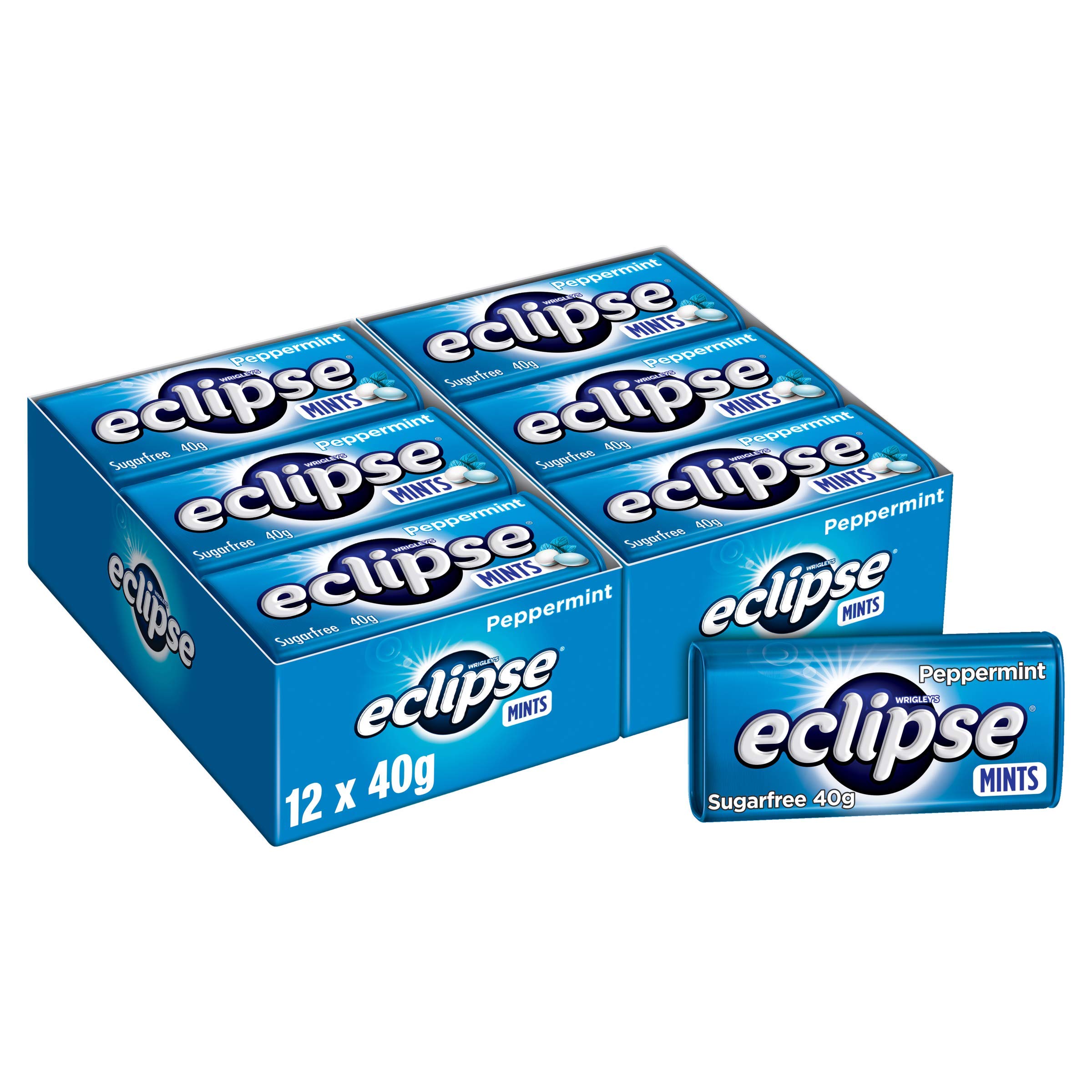 Eclipse Peppermint Sugar Free Mints 40g Tin (Case of 12) : Amazon.com ...