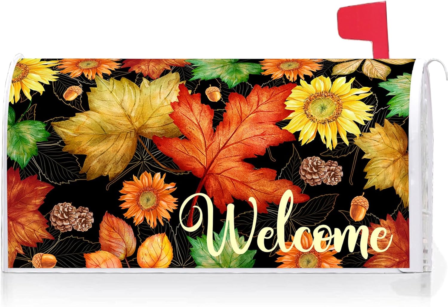Amazon.com: Texupday Welcome Fall Maple Leaves Sunflower Decoration ...