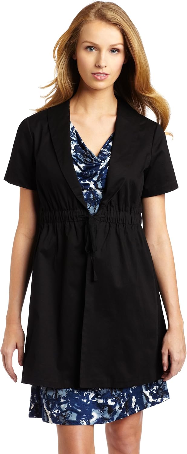 Mac & Jac Women's Short Sleeve Jacket, Black, Small at Amazon Women's ...