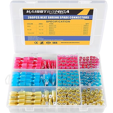 Amazon.com: yueton 100pcs Female Fully Insulated Wire Crimp Terminal ...