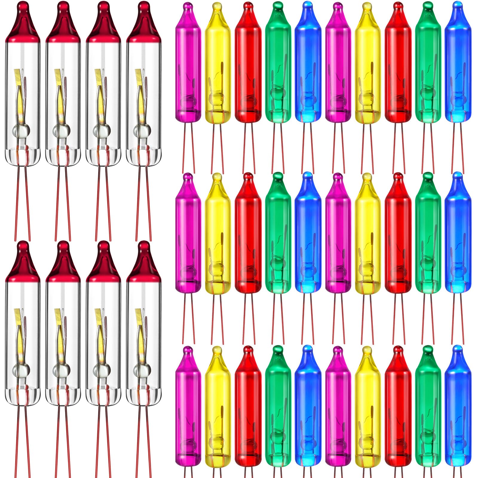 Ganeen Christmas Replacement Mini Incandescent String Light Bulbs Wire ...