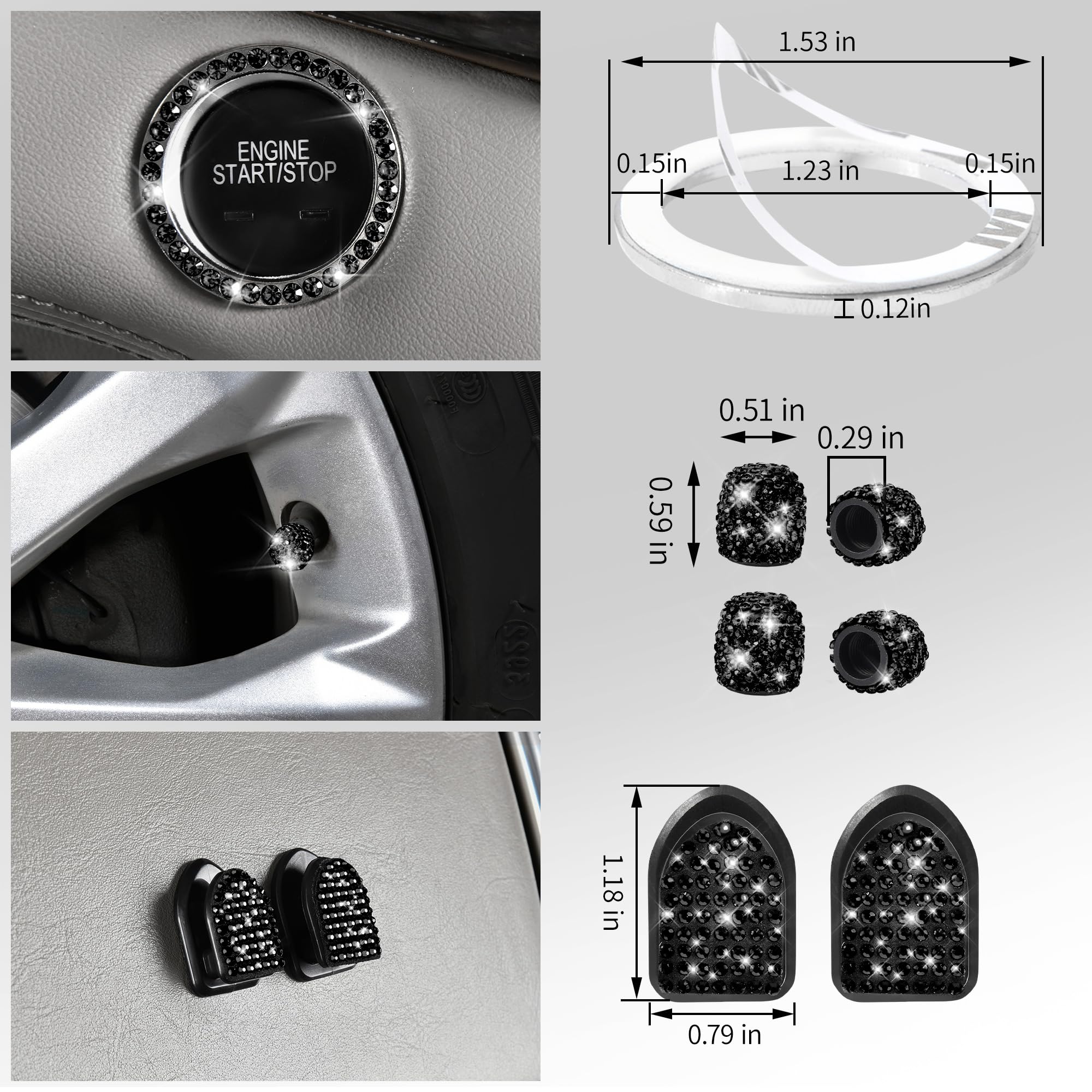 Snapklik.com : 30 PCS Bling Car Accessories Set For Women, Bling ...