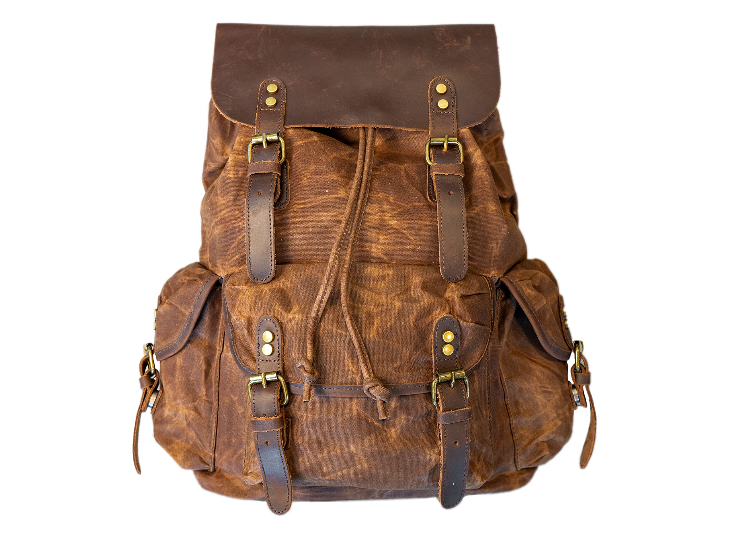 Amazon.com | olpr. Canvas and leather backpack (Brown) | Casual Daypacks