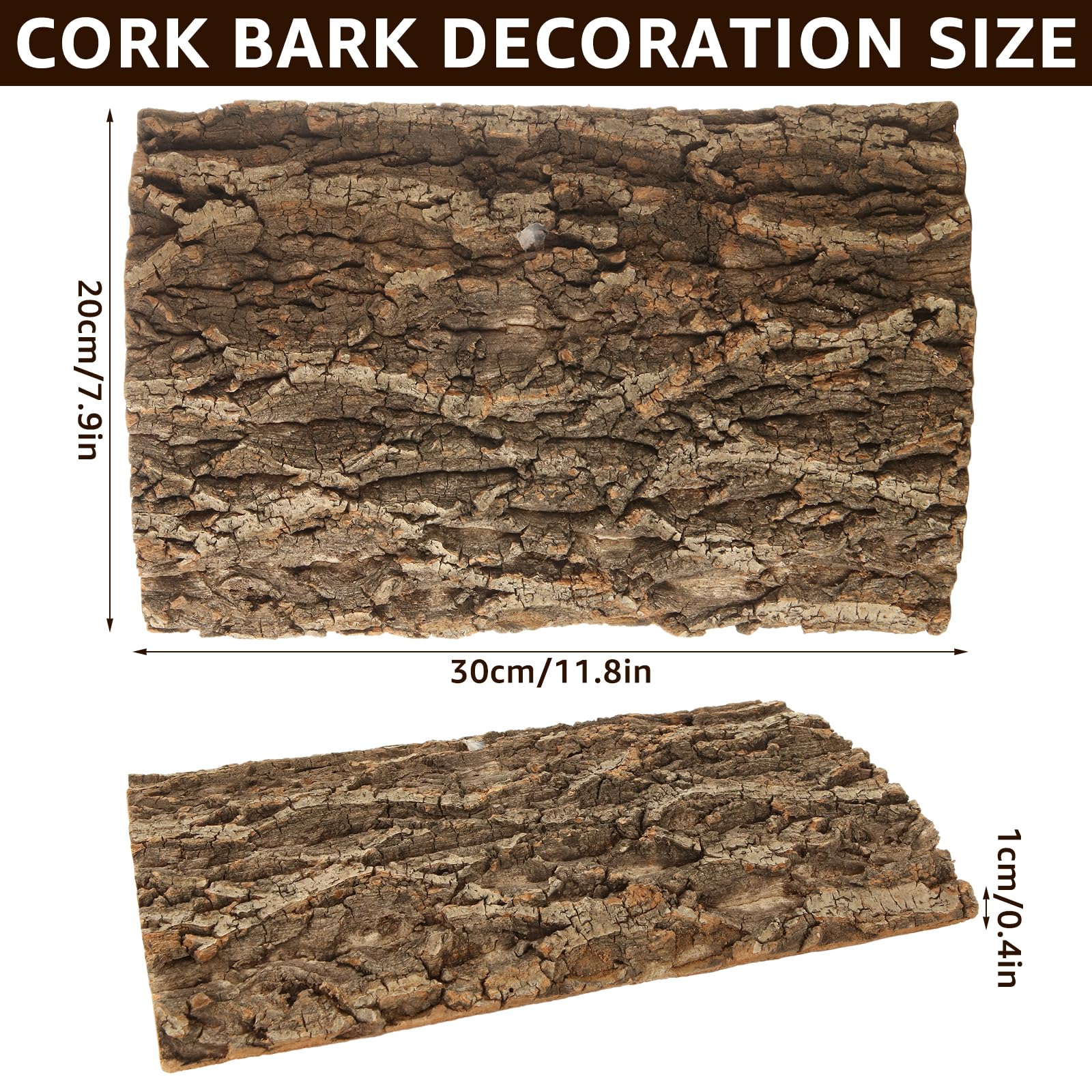 Terrarium Background 4 Pack Cork Bark 11.8" L X 7.8" W Reptiles ...