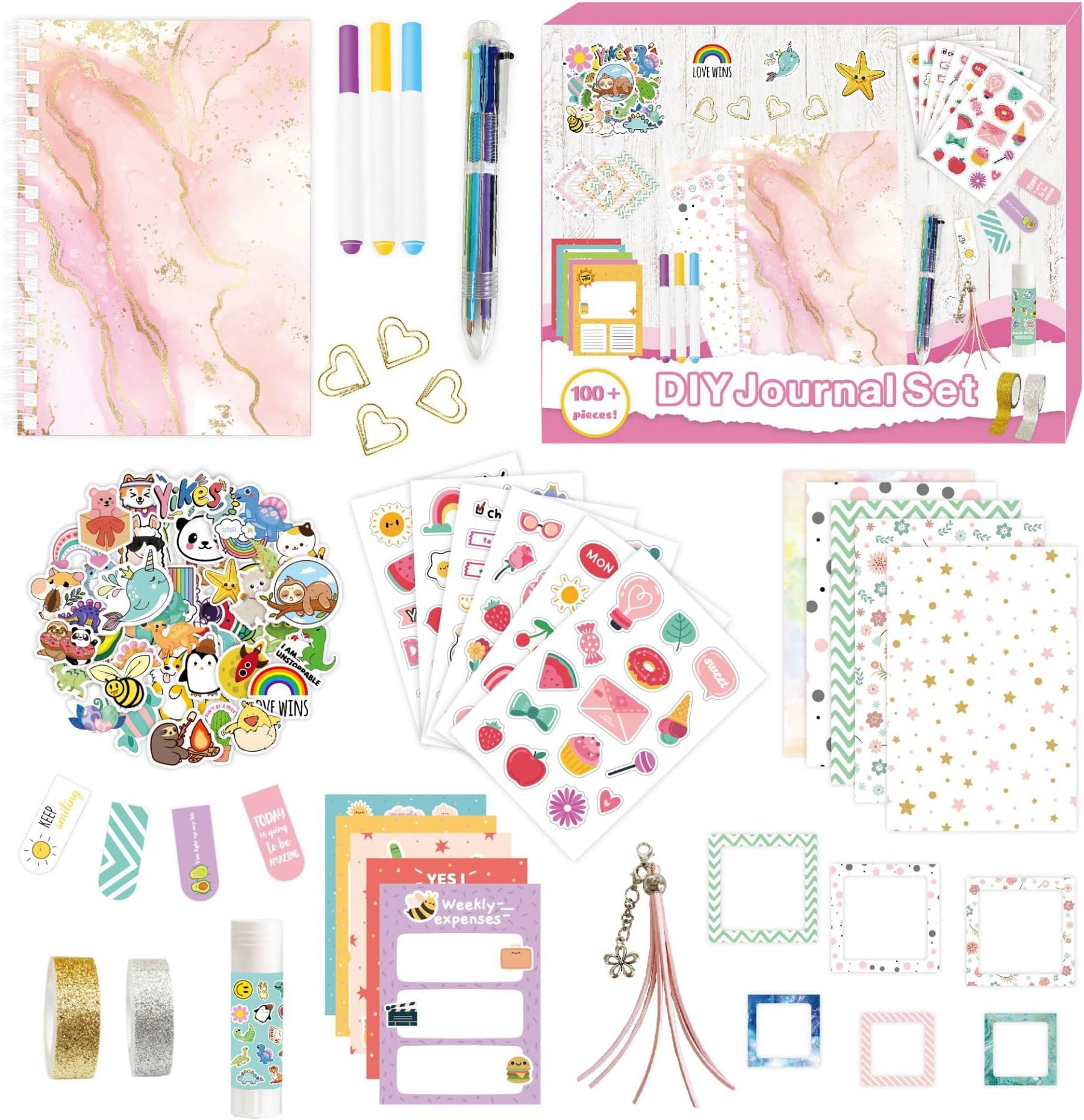 Queta Scrapbook Kit & Diary Set for Girls, Stationary Sets Secret Diary ...