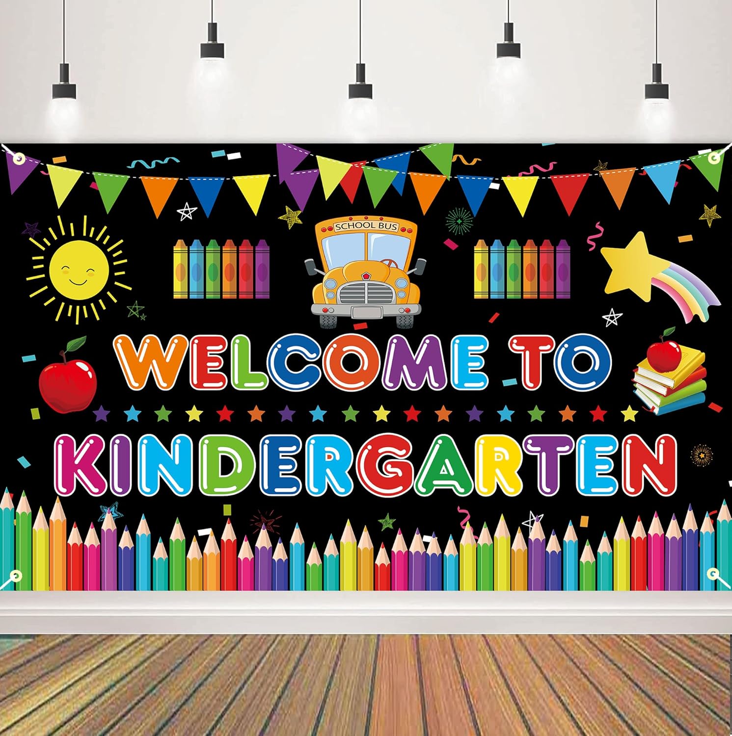 Amazon.com: Colorful Welcome to Kindergarten Banner, Welcome Back to ...