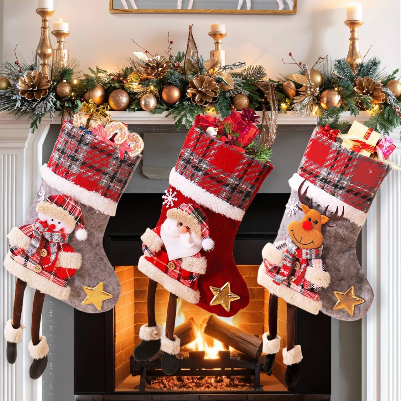 NIBESSER Calza Befana Personalizzata Calze Natalizie da Appendere con ...