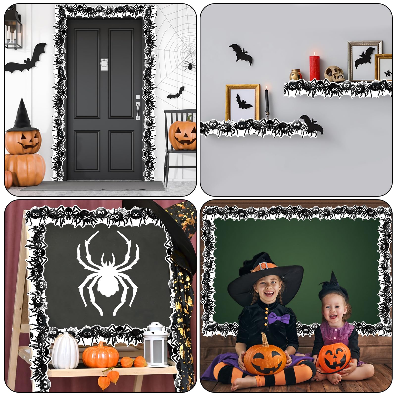 Snapklik.com : Cute Spider Border - 65.6Ft Halloween Decoration - Black ...