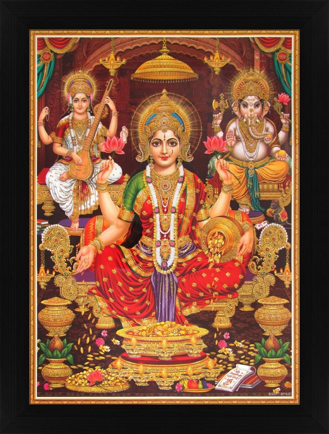 Buy Goddess Laxmi/Shri Lakshmi/Laxmiji/Goddess of Wealth with Ganesha ...