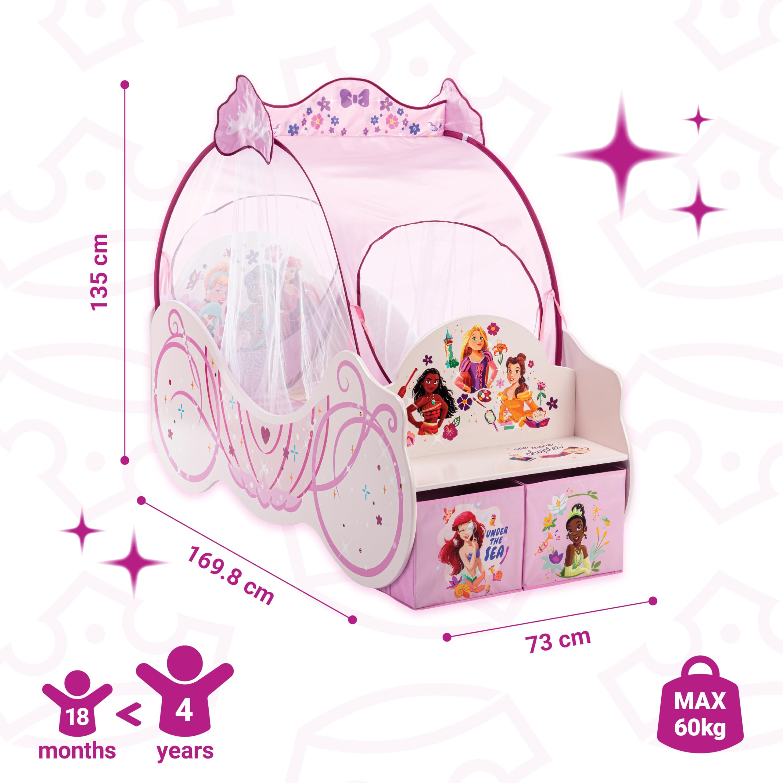 Disney Princess Carriage Bed Disney Princess Carriage Bed With Seat,