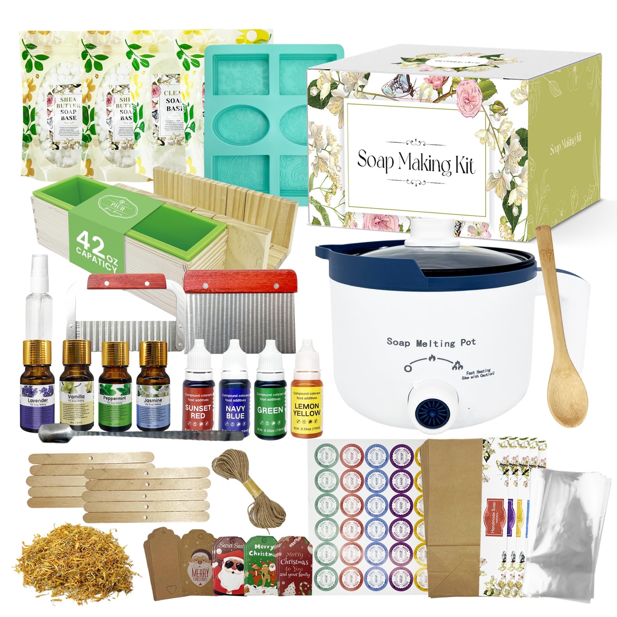 Amazon.com: PIUH Medium Soap Making Kit with Soap Melter, Loaf Mold and ...