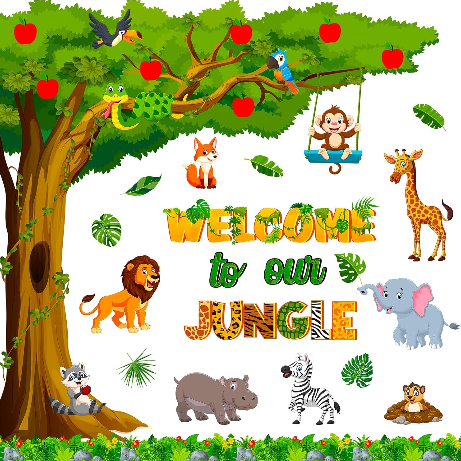 Pajean 74 Pcs Jungle Animals Bulletin Board Nepal | Ubuy