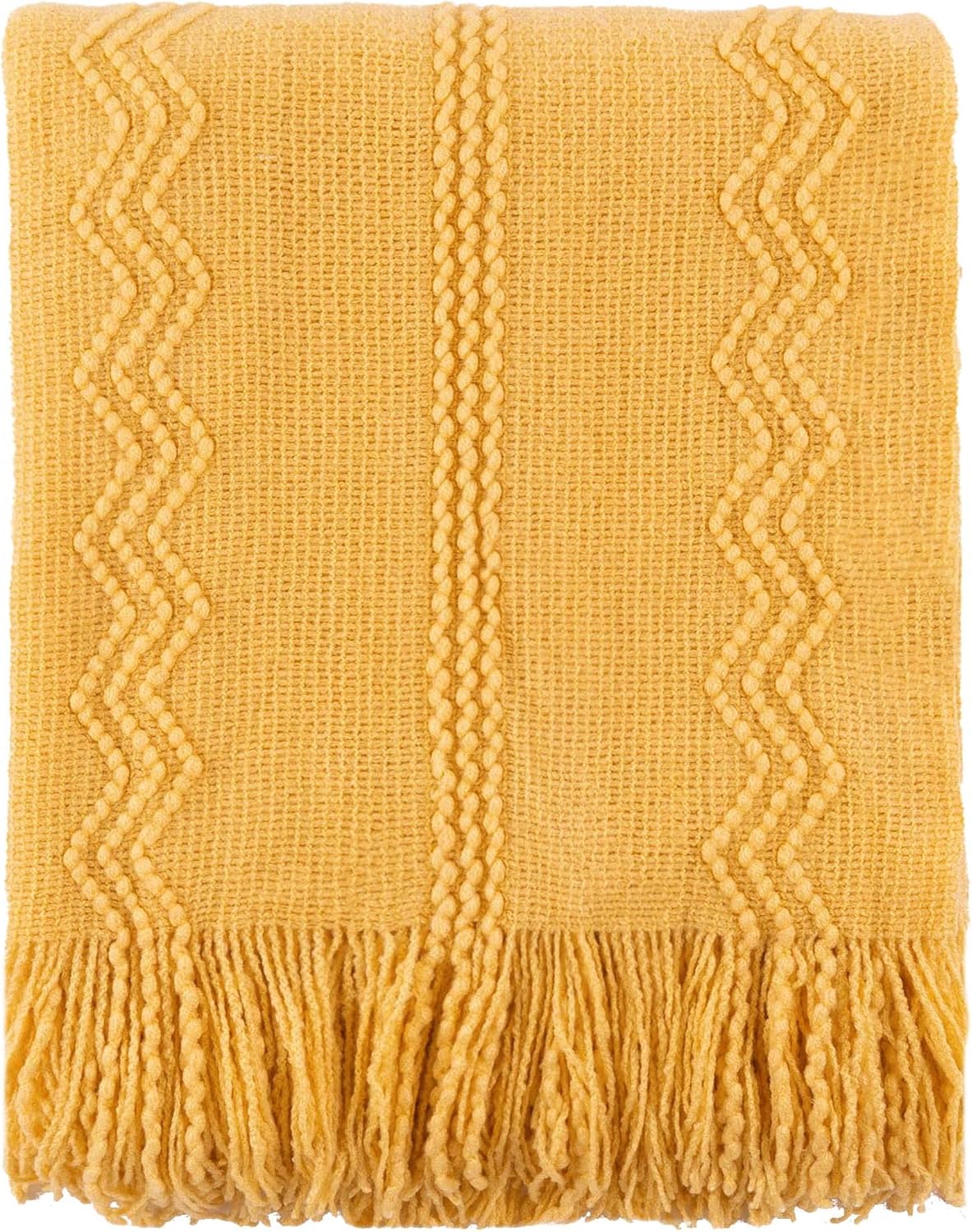 BATTILO HOME Yellow Throw Blanket Geometric Pattern Indoor Outdoor ...