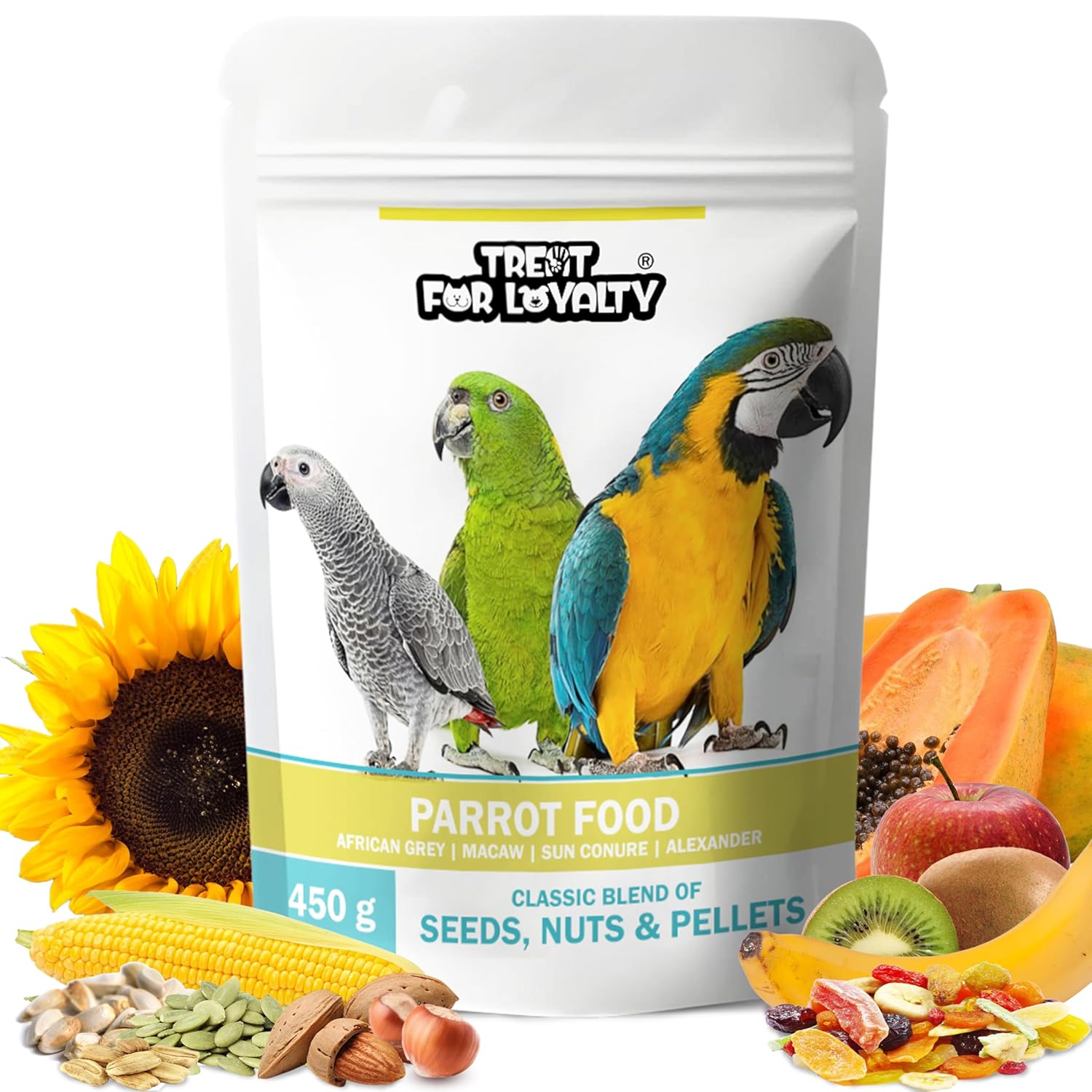 Buy TREAT FOR LOYALTY Parrot Food For African Grey Parrot,Sun Conure ...