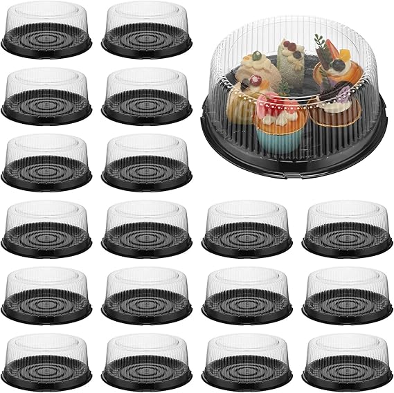 Amazon.com: Nuanchu 24 Pieces 8 Inch Disposable Cake Containers with ...