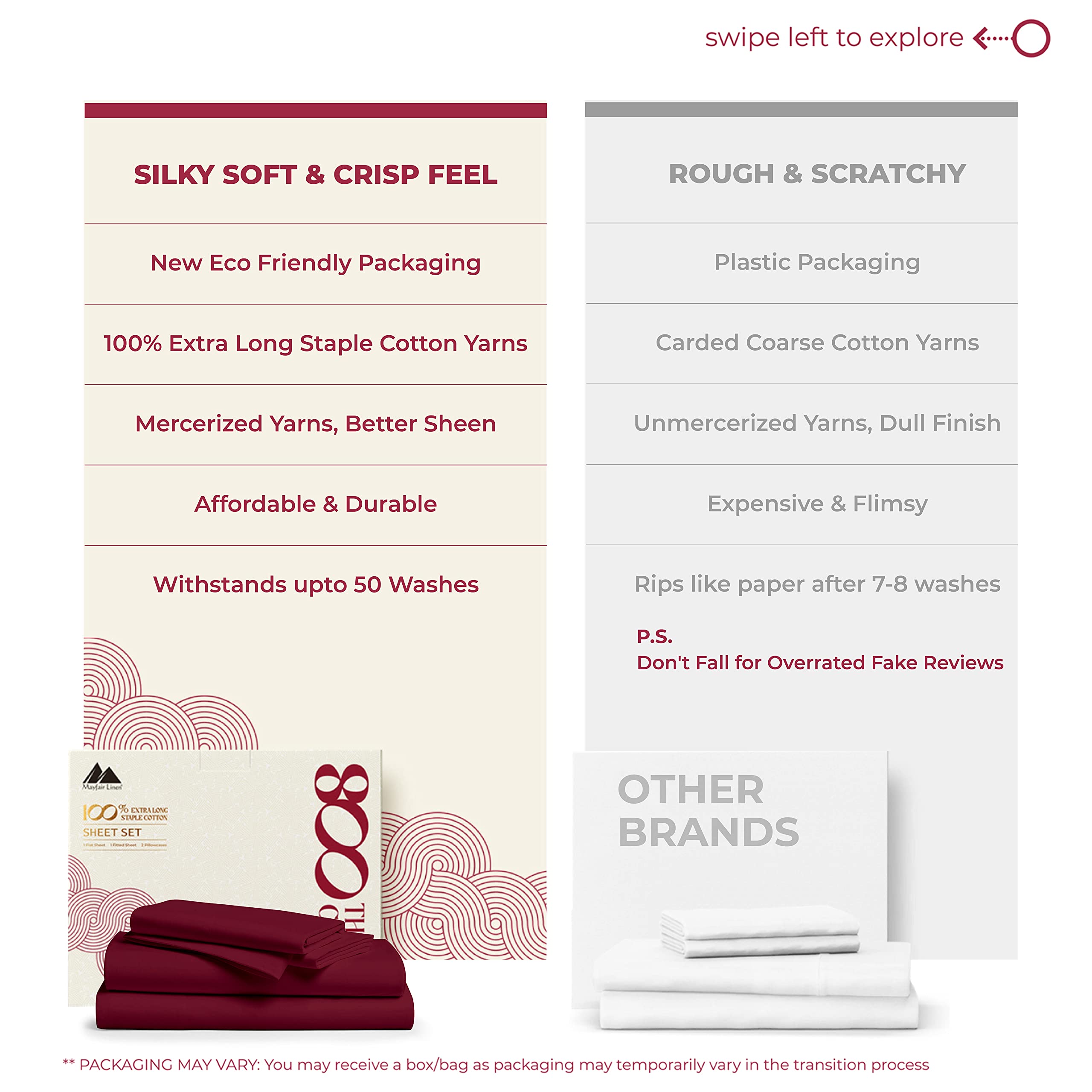 Mayfair Linen Egyptian Cotton Sheet Set - 800 TC 4 PC Burgundy Queen ...
