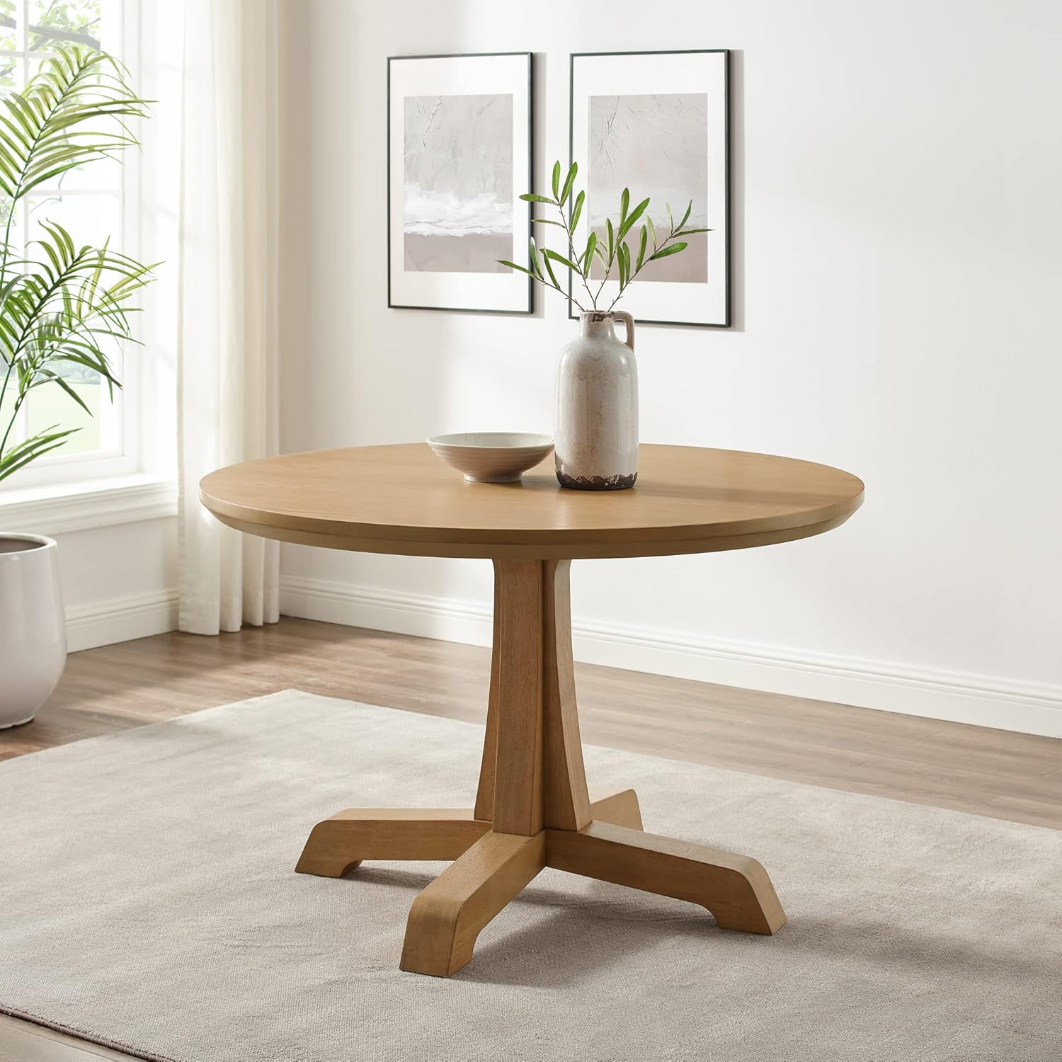 Amazon.com - Walker Edison Caely Modern Simple Round Dining Table with ...