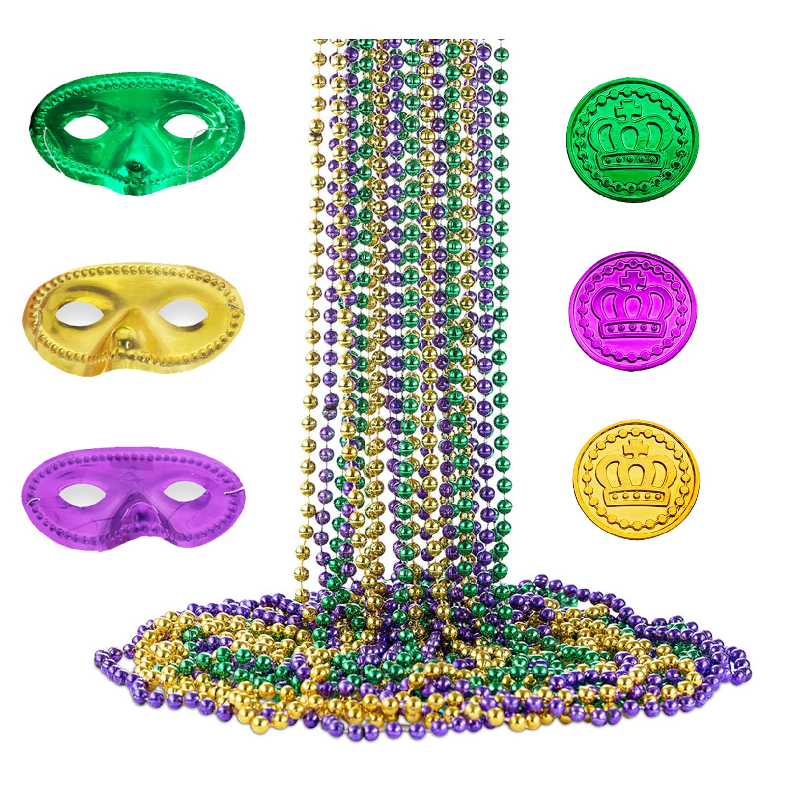 108pcs Mardi Gras Party Decorations Mardi Gras Beads Necklace Mardi ...