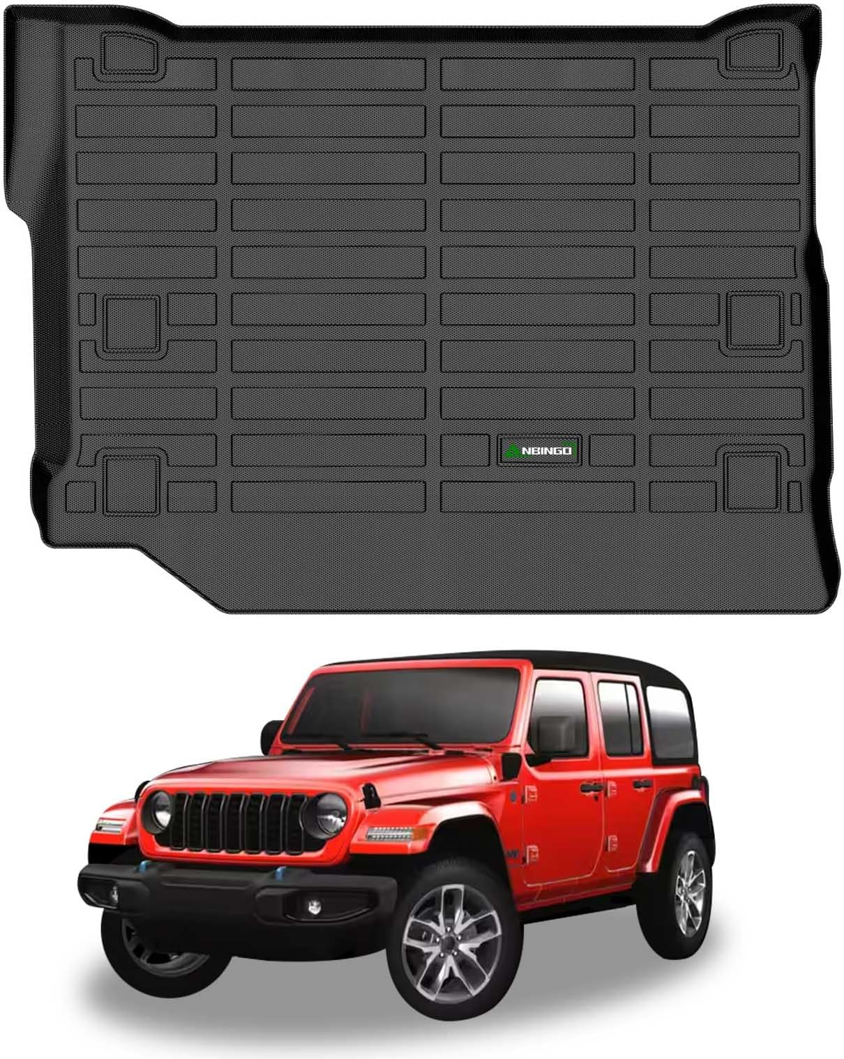 Amazon.com: Flymotor Cargo Mat Custom Fit for 2021-2024 Jeep Wrangler ...