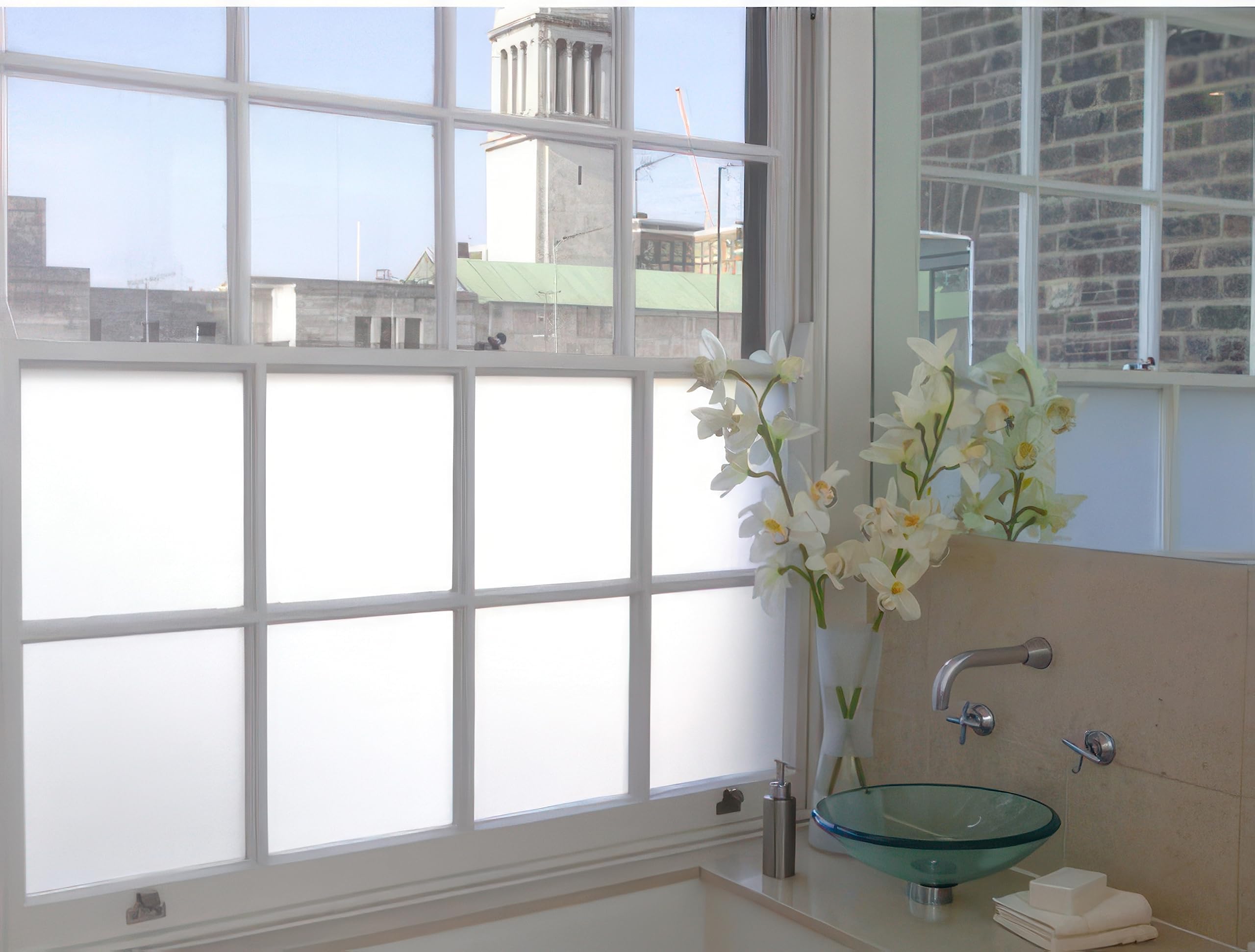 White Privacy Frosted Glass Film/Window Film 2m x 1m : Amazon.co.uk ...