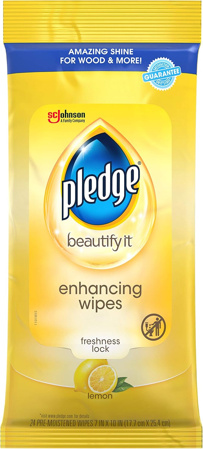 Pledge Multi-Surface Cleaner Spray and Wipes, Works on Leather, Granite ...