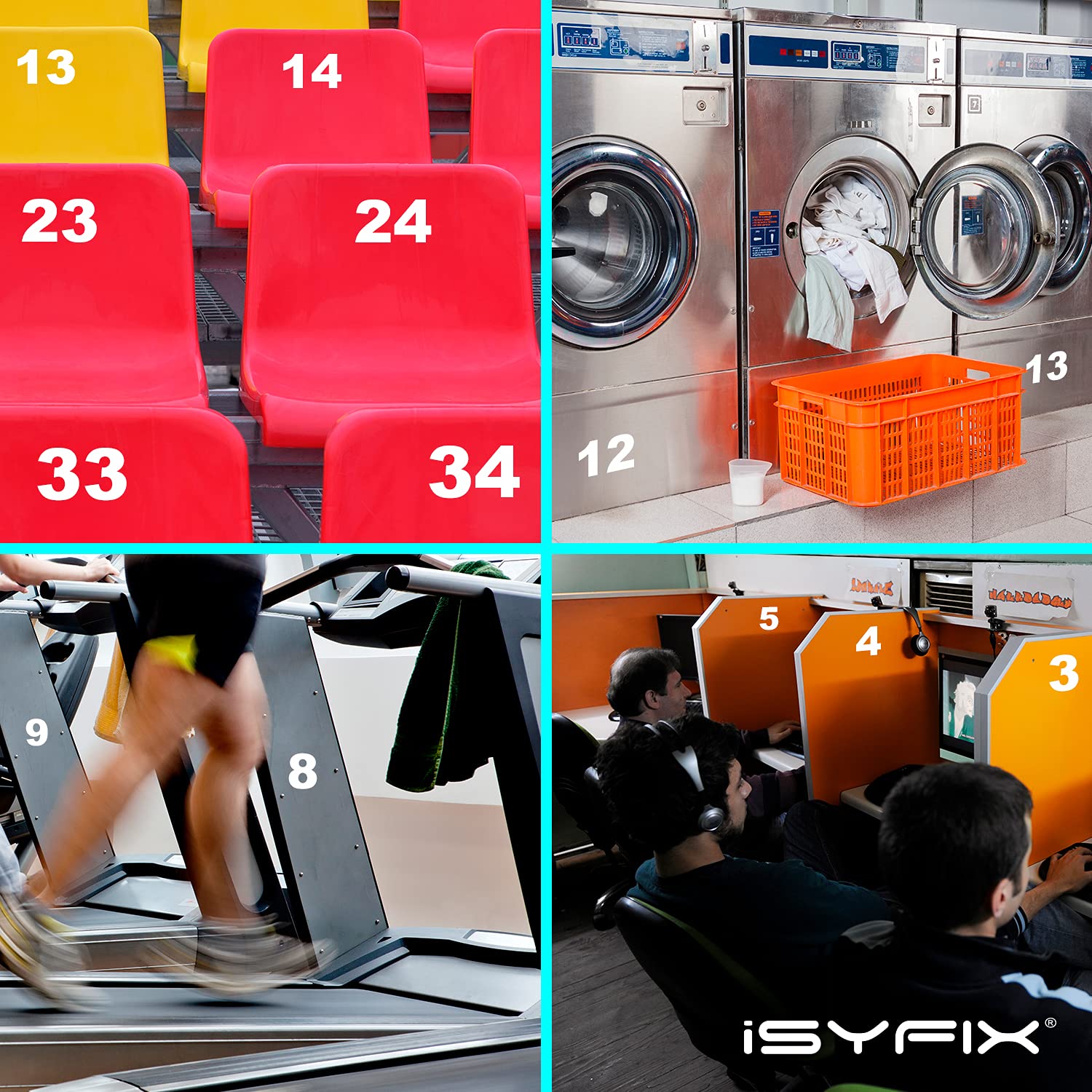 White Vinyl Numbers Stickers - 4 Inch Self Adhesive - 2 Sets - Premium ...