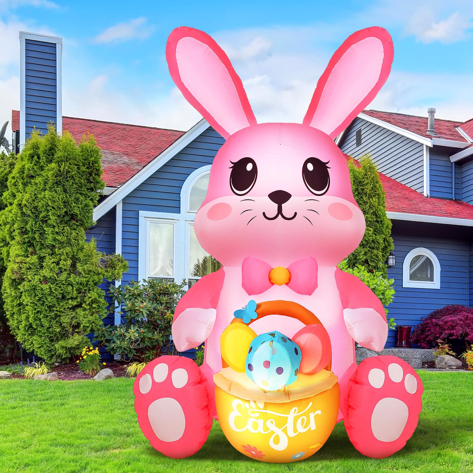 Amazon.com: PullCrease 5ft Easter Inflatables Outdoor Decorations with ...
