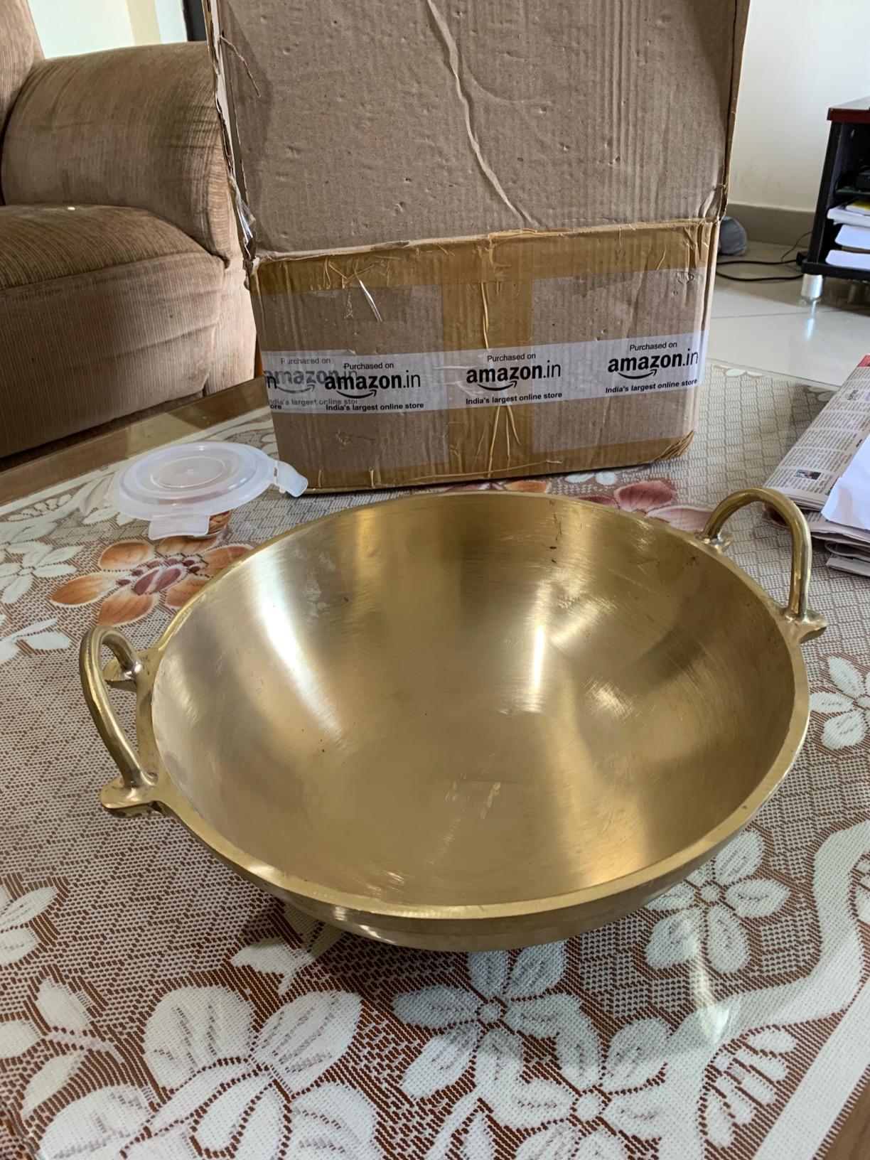 Buy MANNAR CRAFT Traditional Bronze Kadai/Cheenachatti for Cooking ...